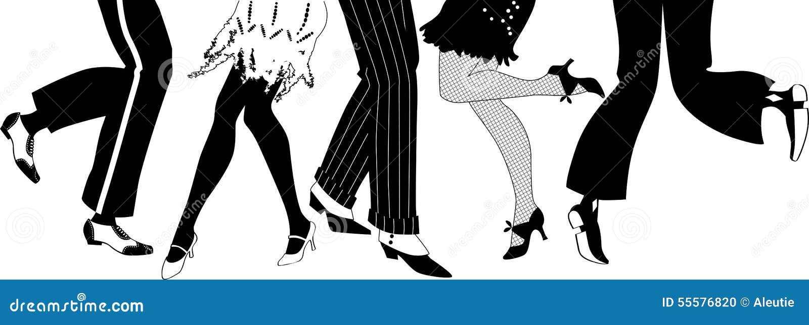 Retro party silhouette stock vector. Illustration of shoes - 55576820