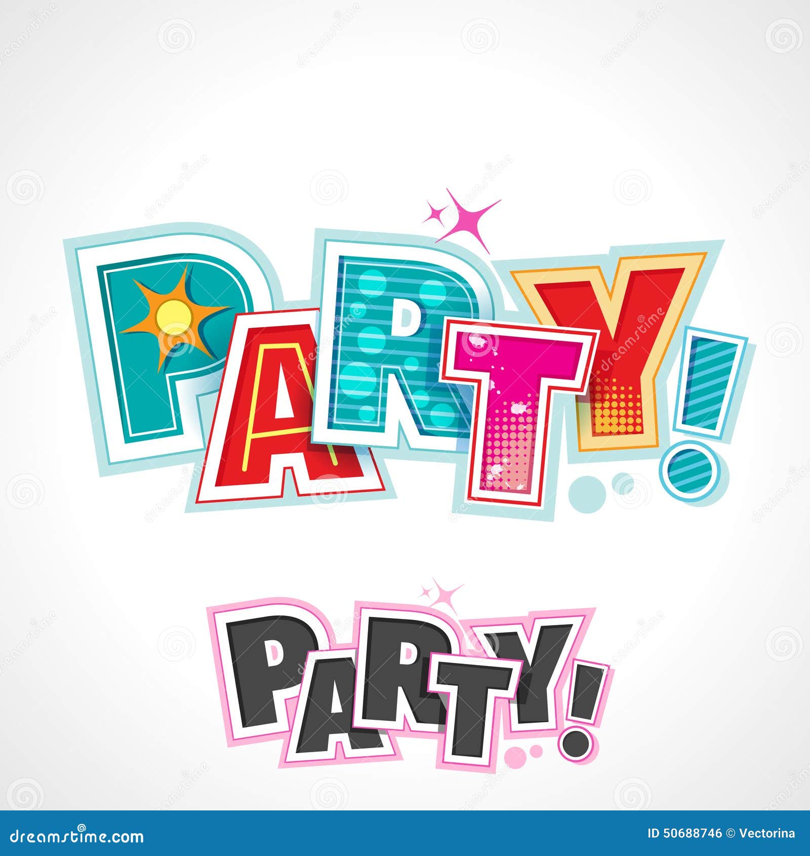80s Party Text. Retro Banner Template. Chrome Letters On Dark ...