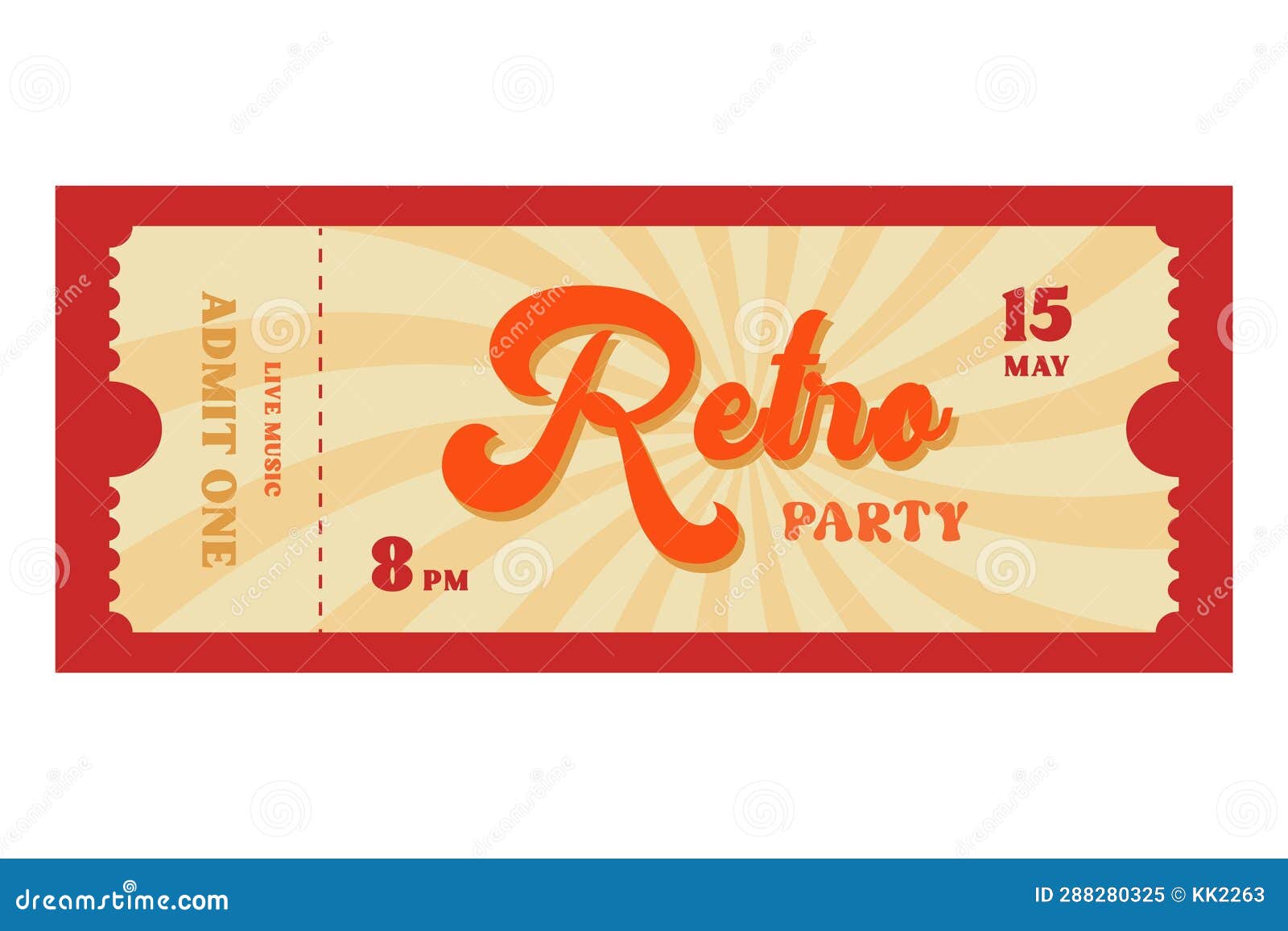 Retro party ticket stock vector. Illustration of holiday - 288280325