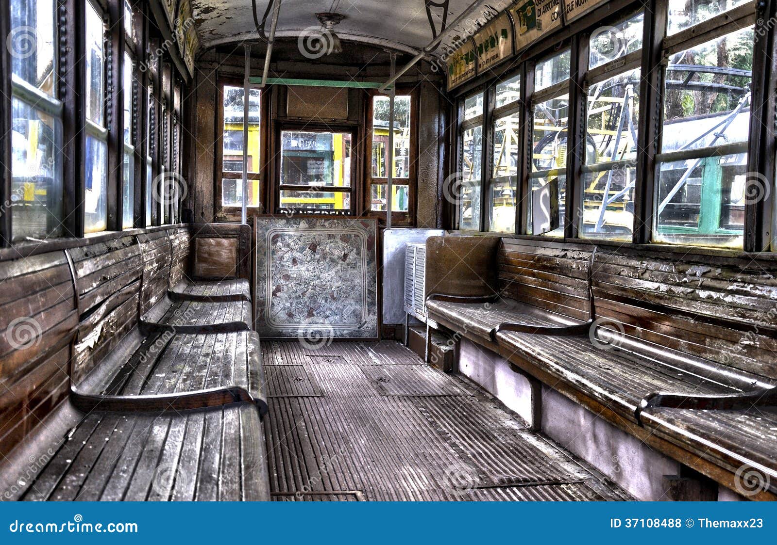 Retro Passenger Indoor Train Stock Photo - Image of attraction ...