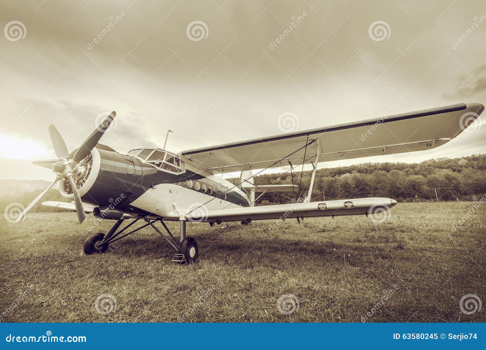 Retro Passenger Planes At The Airport Apron Royalty-Free Stock ...