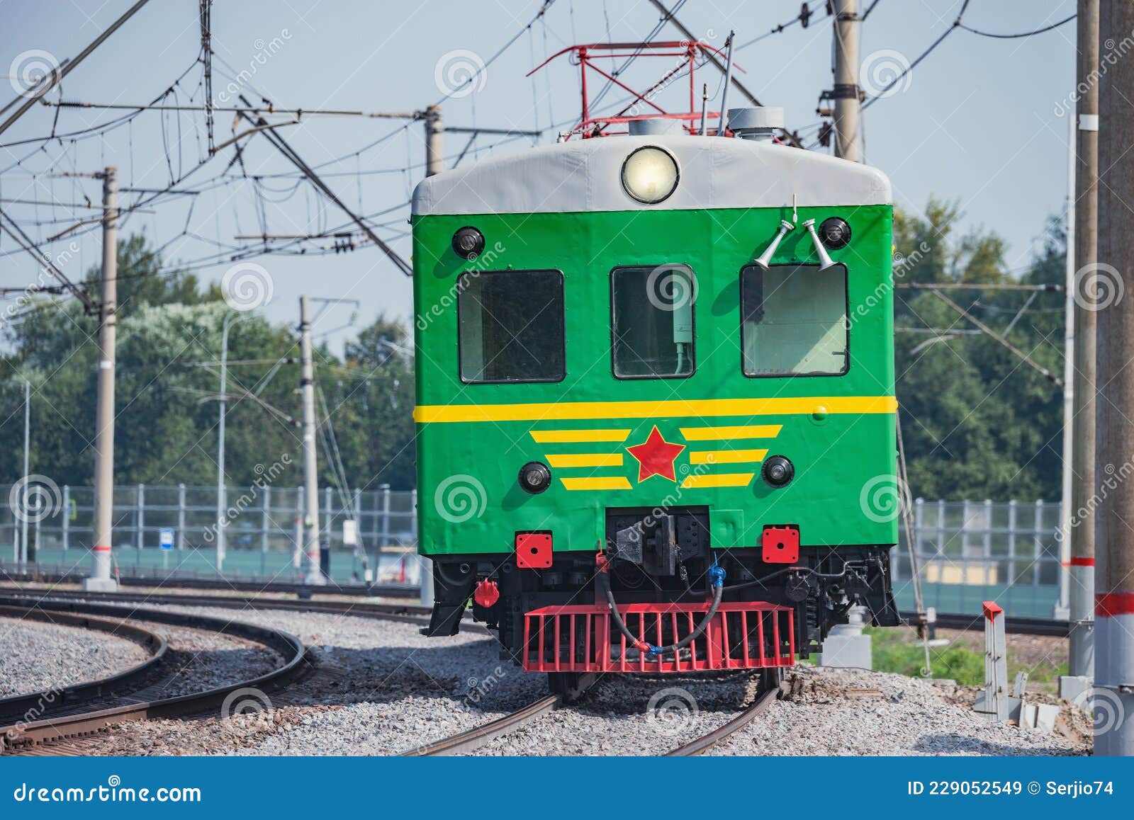 Train Moves By Rail, Delivery Of Goods By Freight Train. Train ...