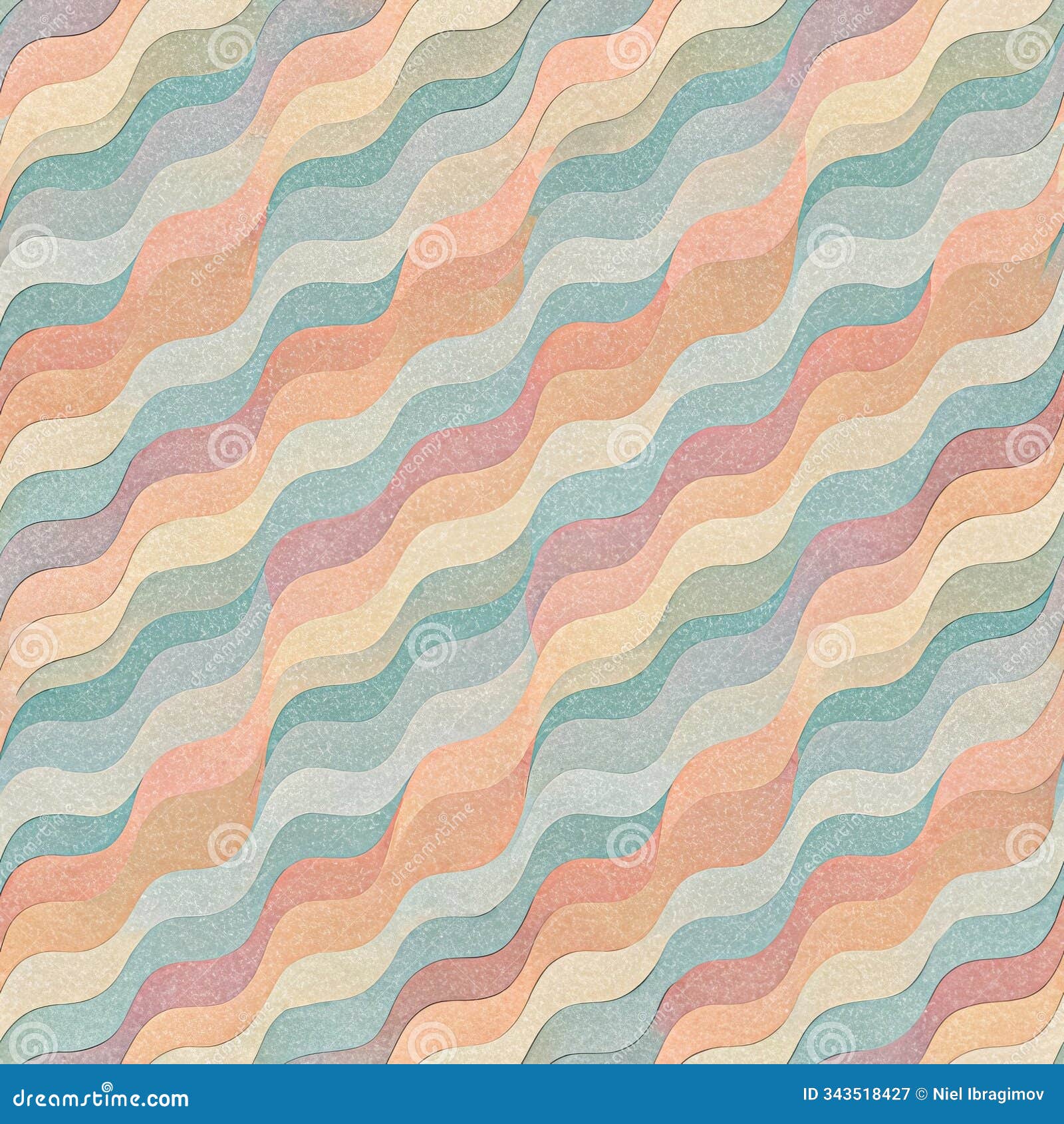 Retro Pastel Wave Pattern - Seamless Abstract Background Design Stock ...