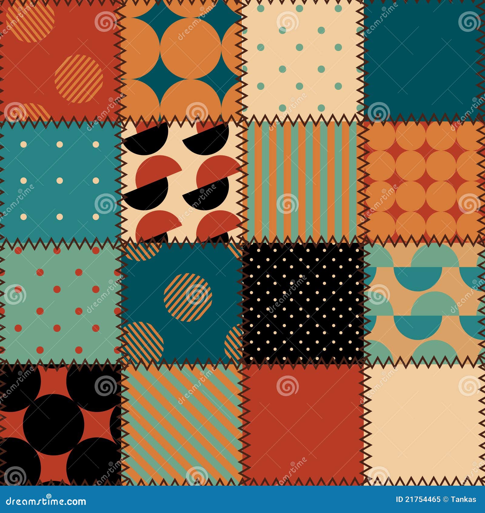 Retro- Patchwork vektor abbildung. Illustration von gewebe - 21754465