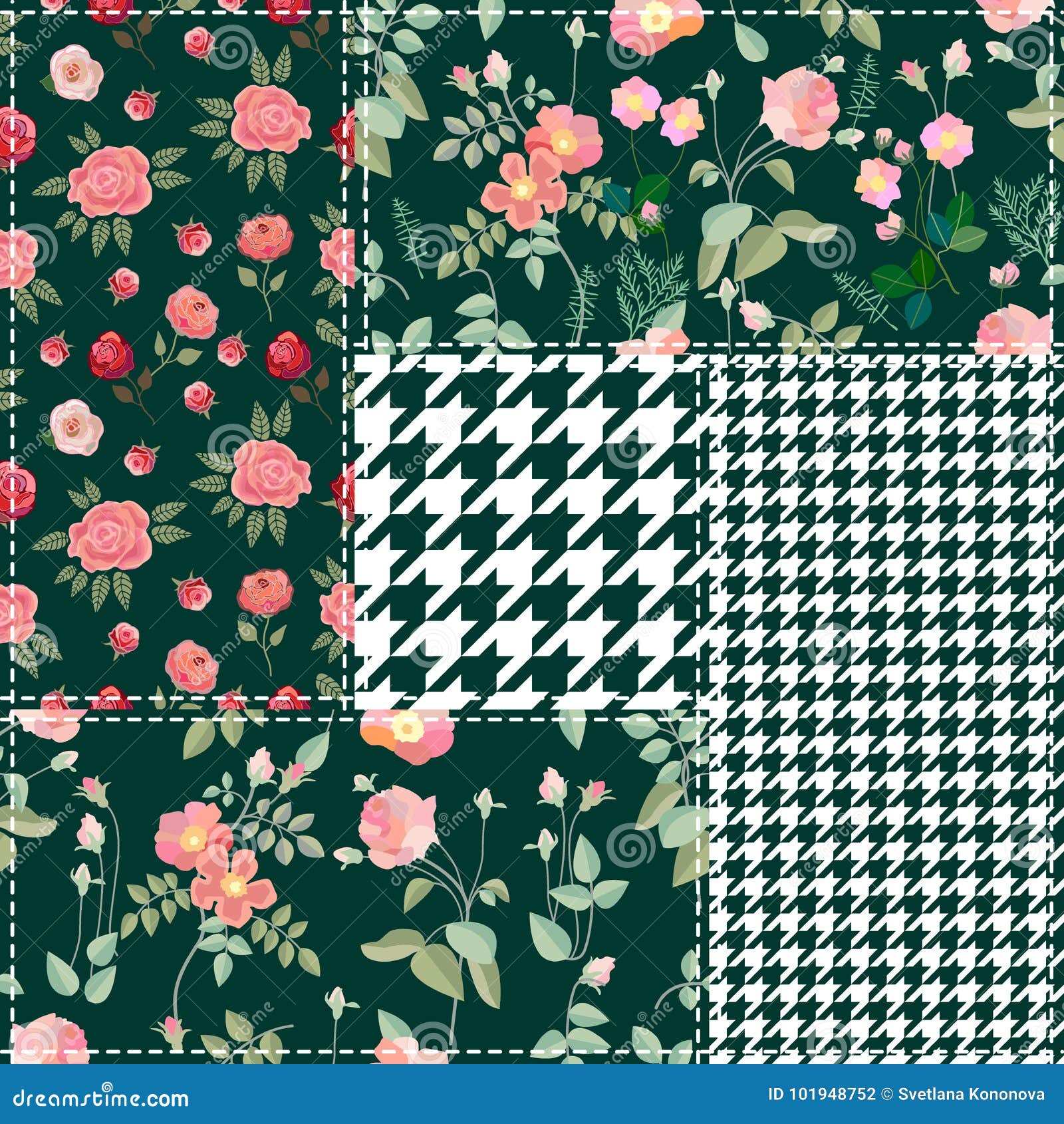 Retro patchwork design. stock vector. Illustration of folk - 101948752