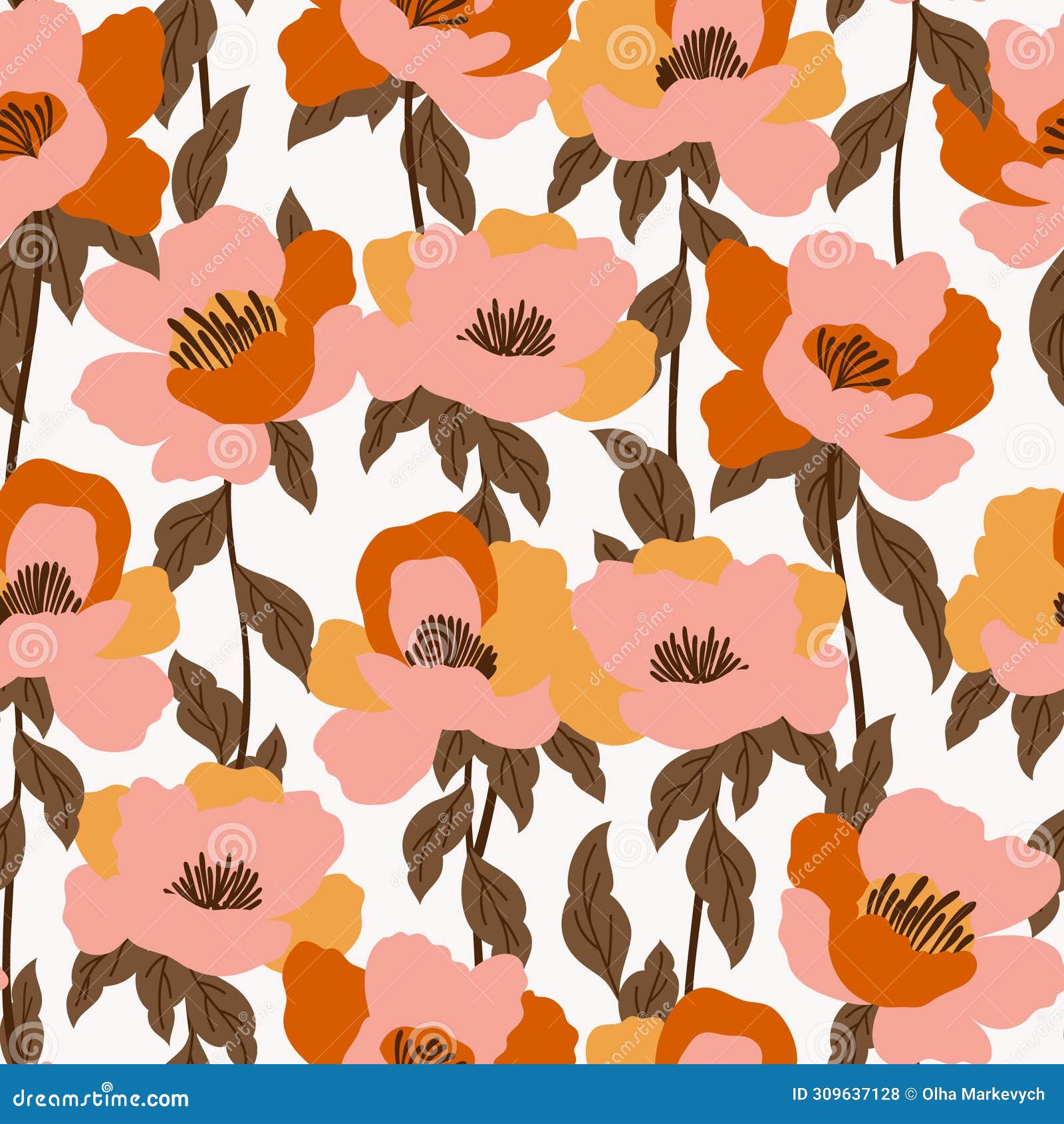 Retro Pattern Bold Bright Colors Stock Vector - Illustration of summer ...