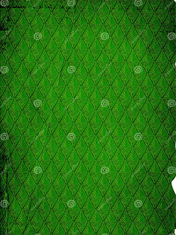 Retro Pattern - Green Leaves Wallpaper Stock Vector - Illustration of ...