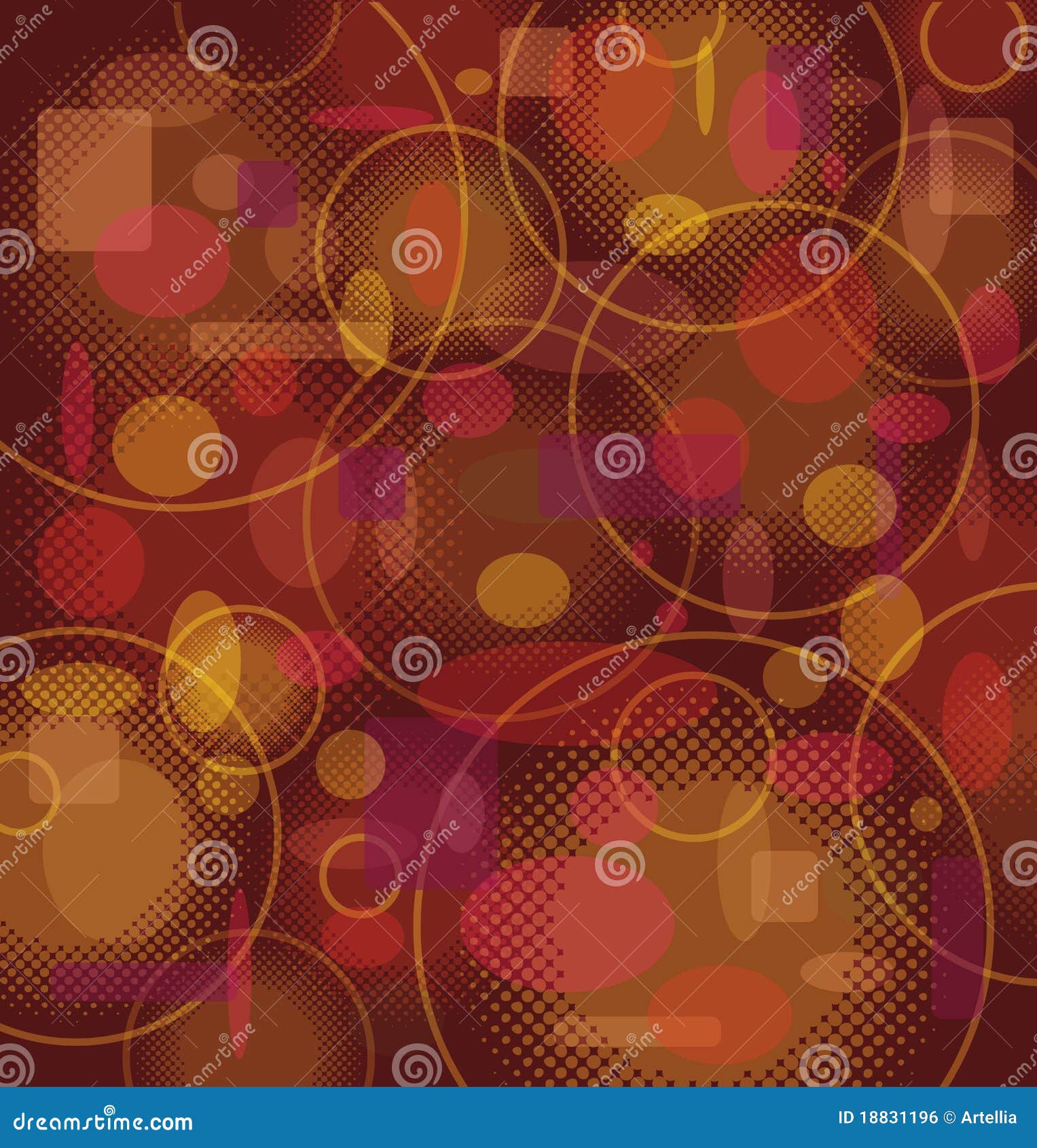 Retro Pattern in Orange / Brown Colors Stock Vector - Illustration of ...