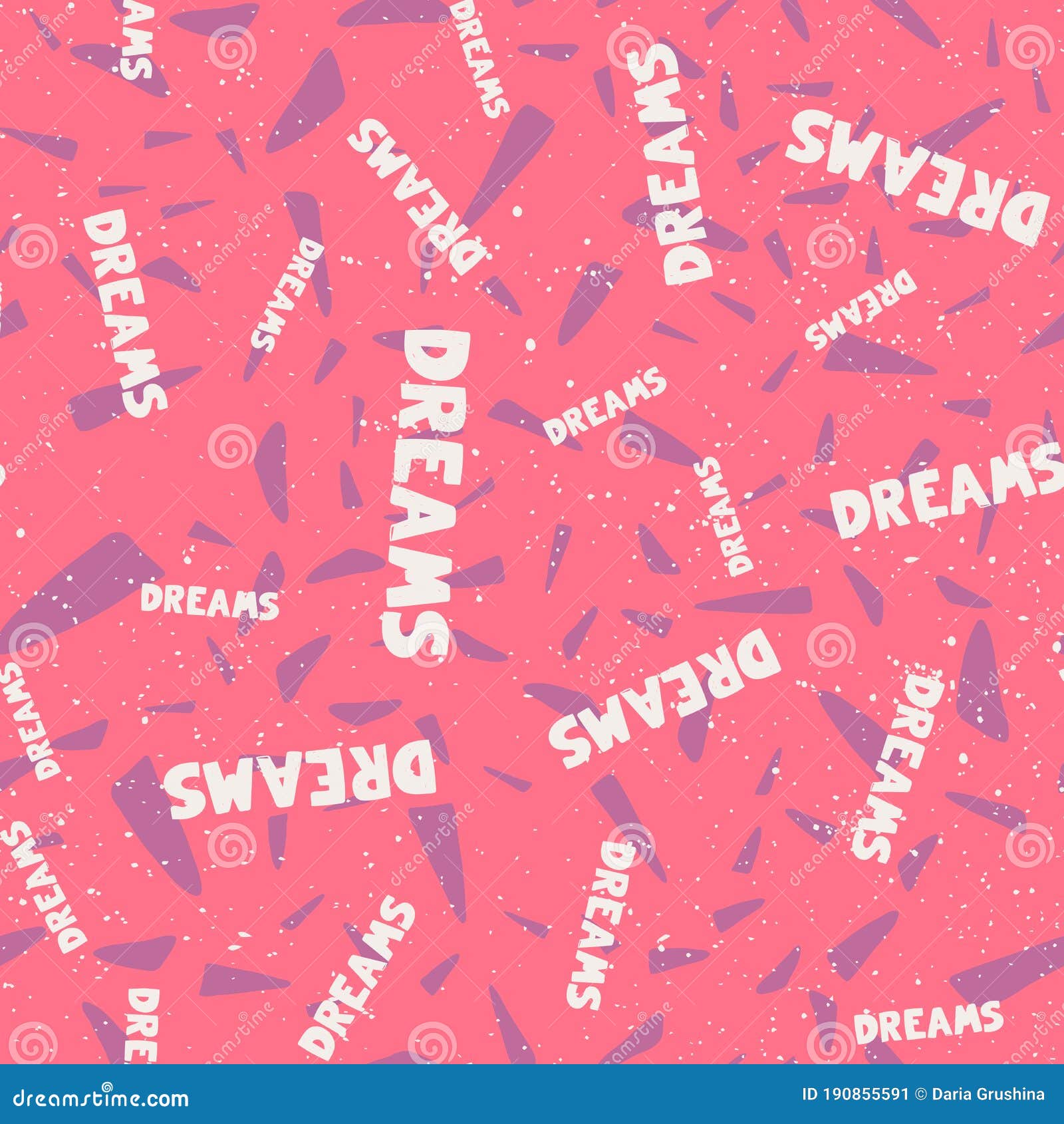 Dreams. Retro Pattern for Print Design. Cartoon Vector Illustration ...