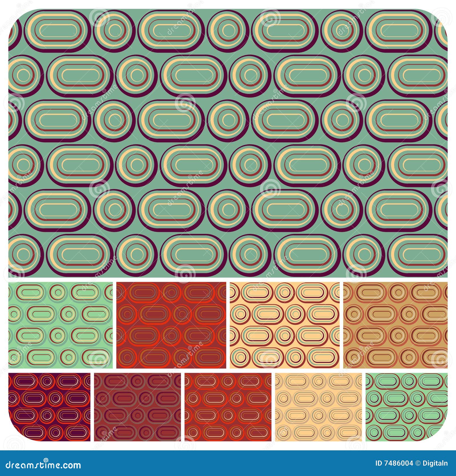 Retro Pattern set of 10 stock vector. Illustration of series - 7486004