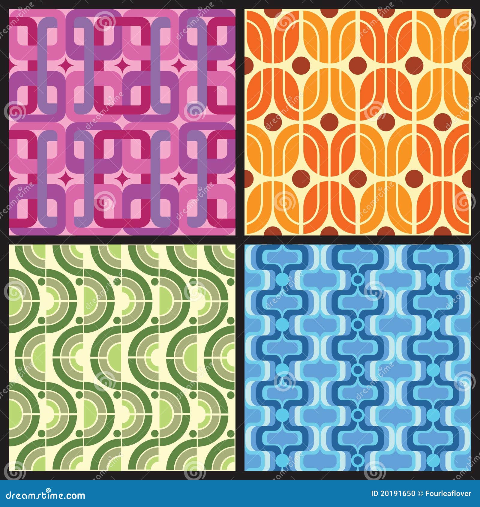 Retro Patterns stock vector. Illustration of element - 20191650