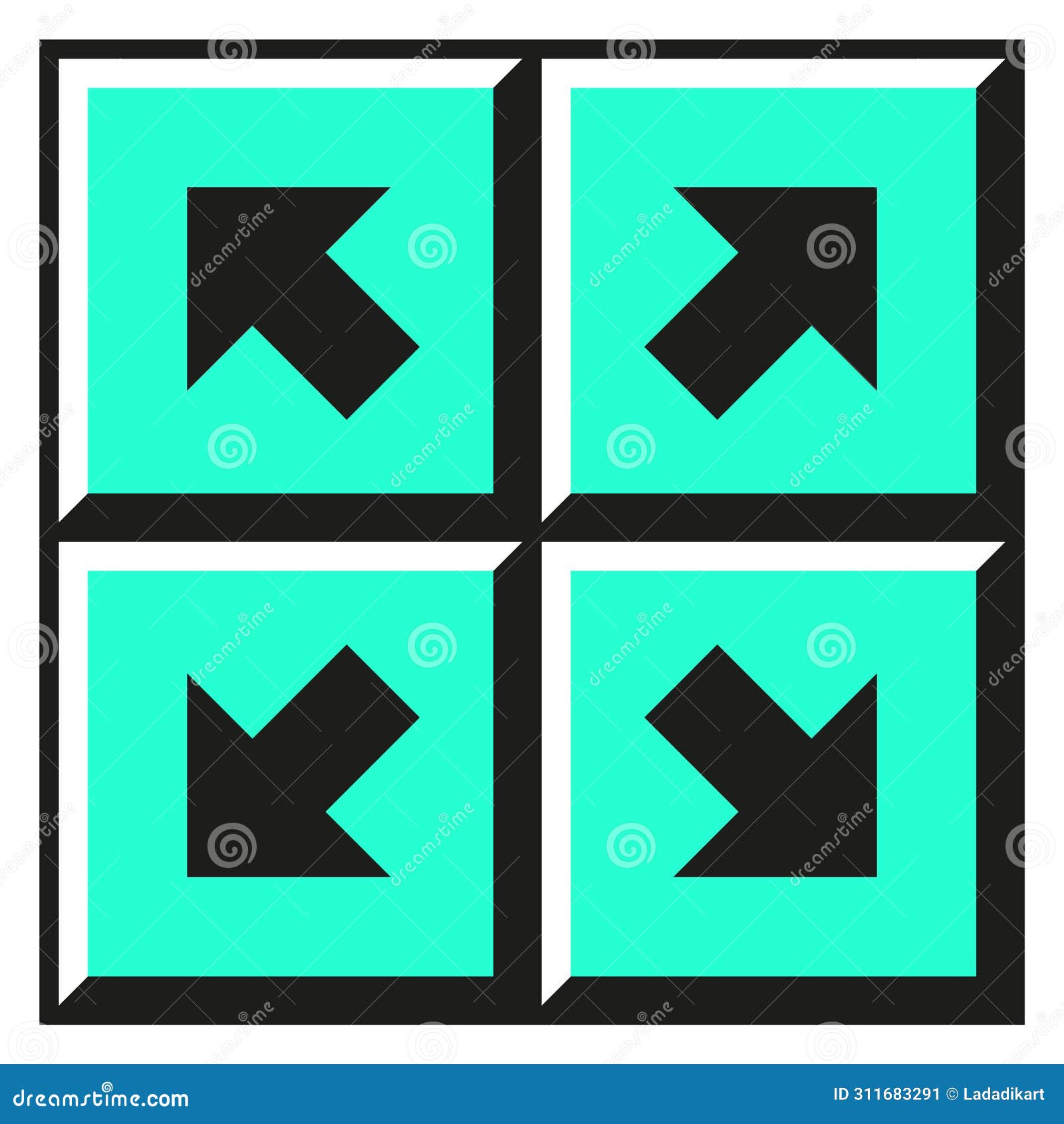 Retro Pc Arrow Button. Trendy Interface Element Stock Vector ...