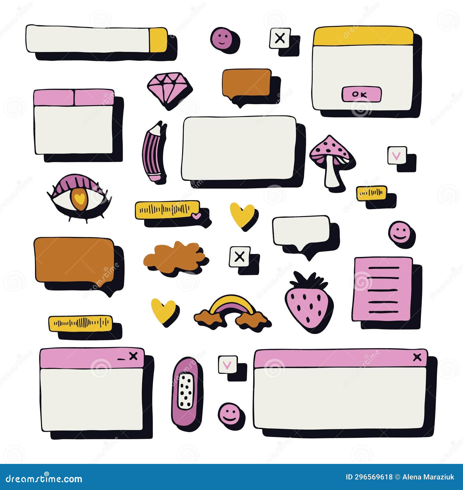 Retro Pc Elements, User Interface, Operating System, Windows, Icons in ...