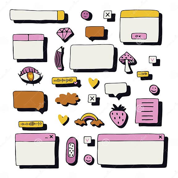 Retro Pc Elements, User Interface, Operating System, Windows, Icons in ...