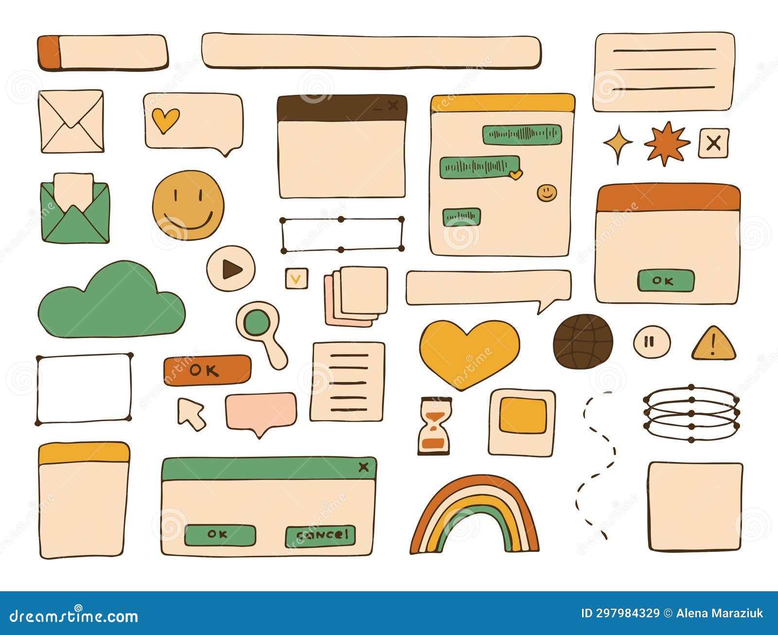 Retro Pc Elements, User Interface, Operating System, Windows, Icons in ...