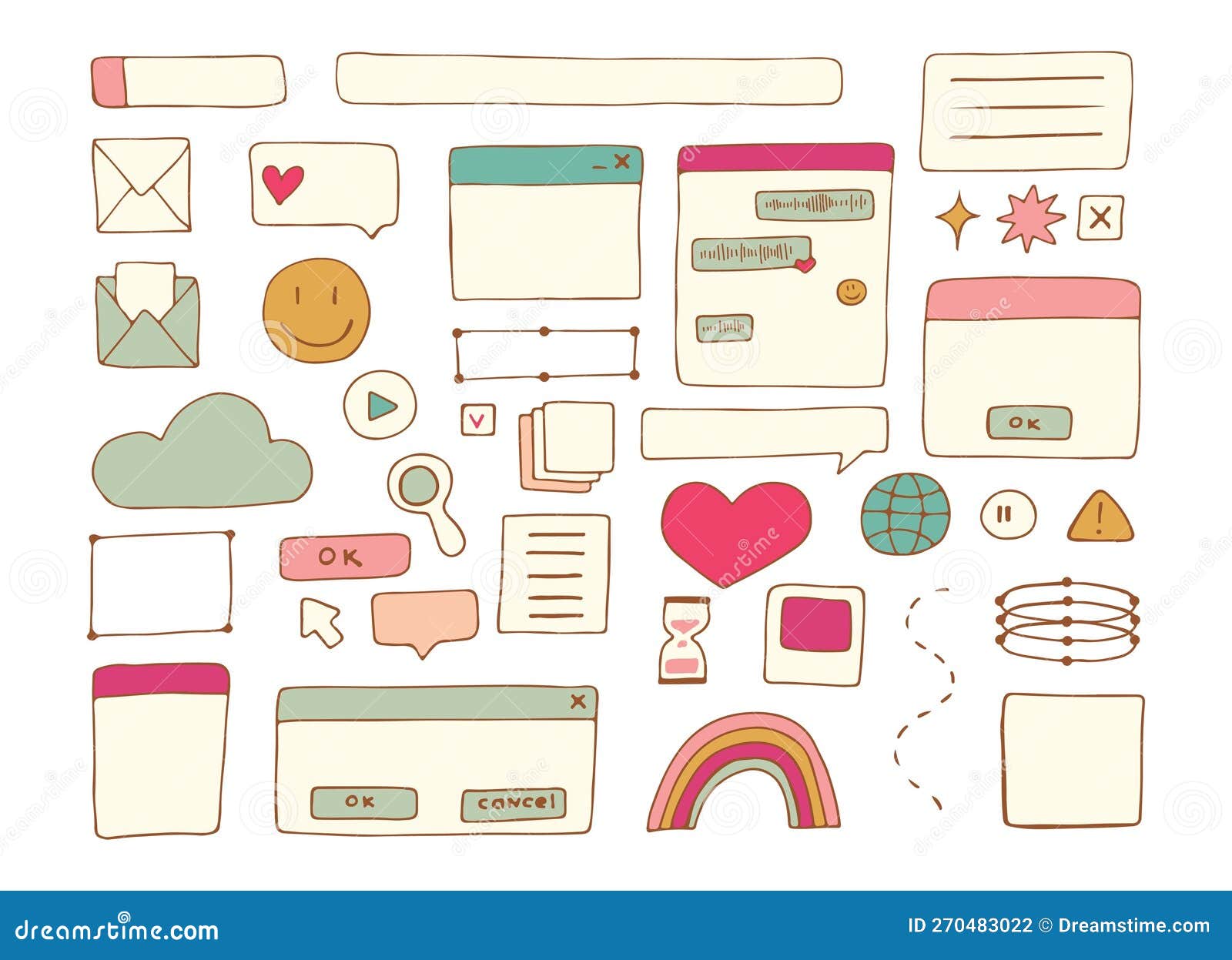 Retro Pc Elements, User Interface, Operating System, Windows, Icons in ...