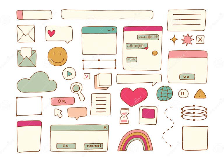 Retro Pc Elements, User Interface, Operating System, Windows, Icons in ...