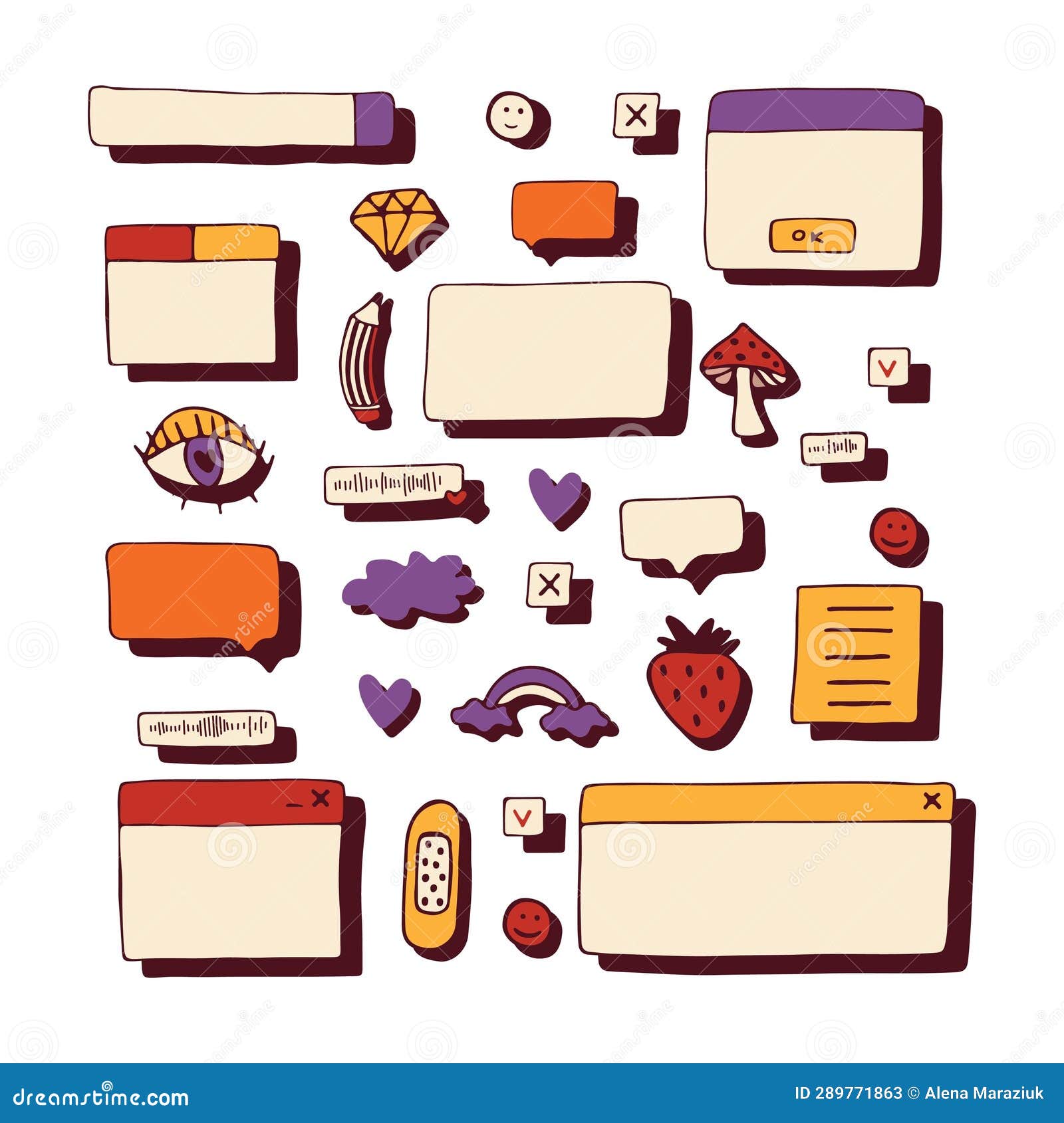 Retro Pc Elements, User Interface, Operating System, Windows, Icons in ...