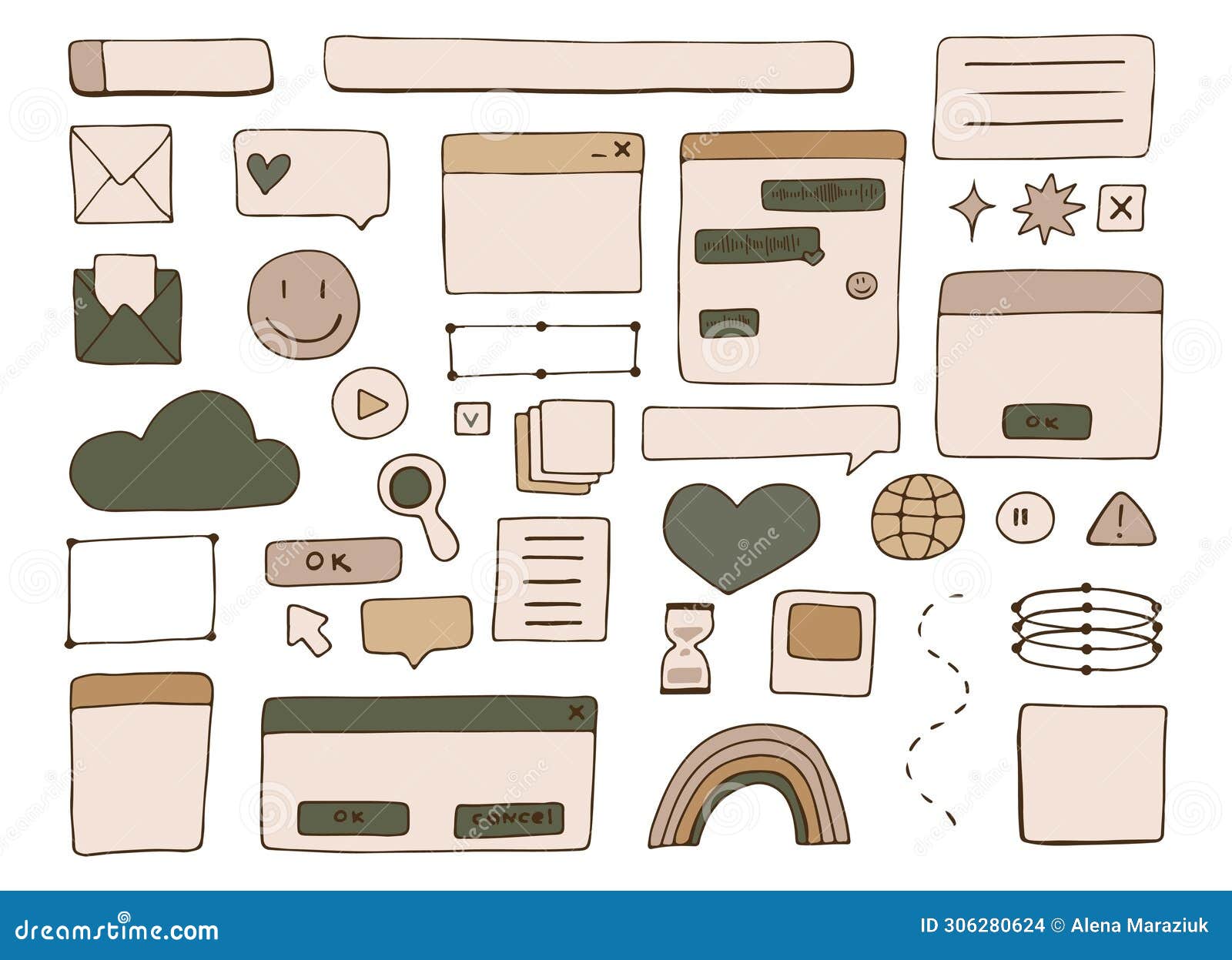 Retro Pc Elements, User Interface, Operating System, Windows, Icons in ...