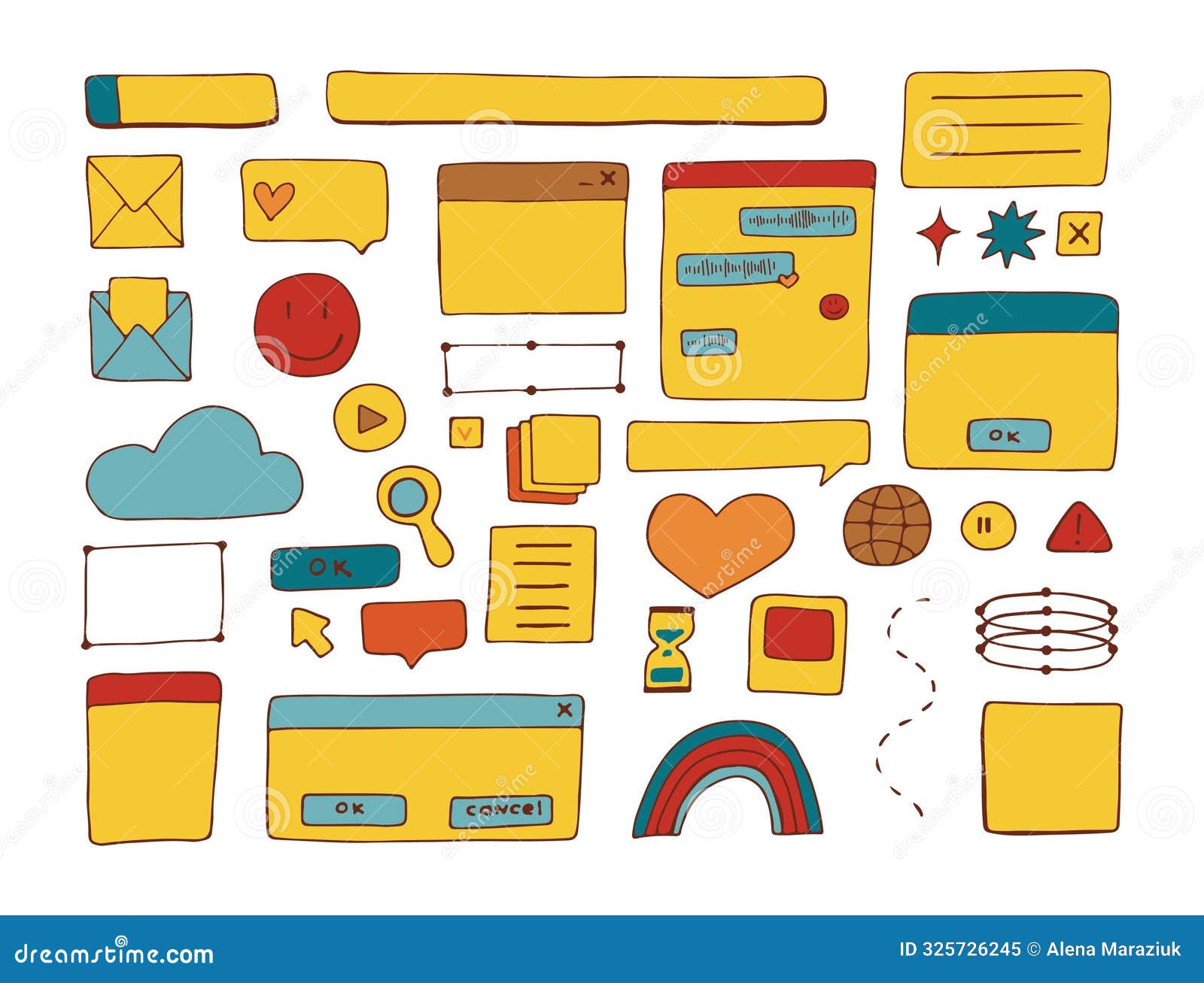 Retro Pc Elements, User Interface, Operating System, Windows, Icons in ...