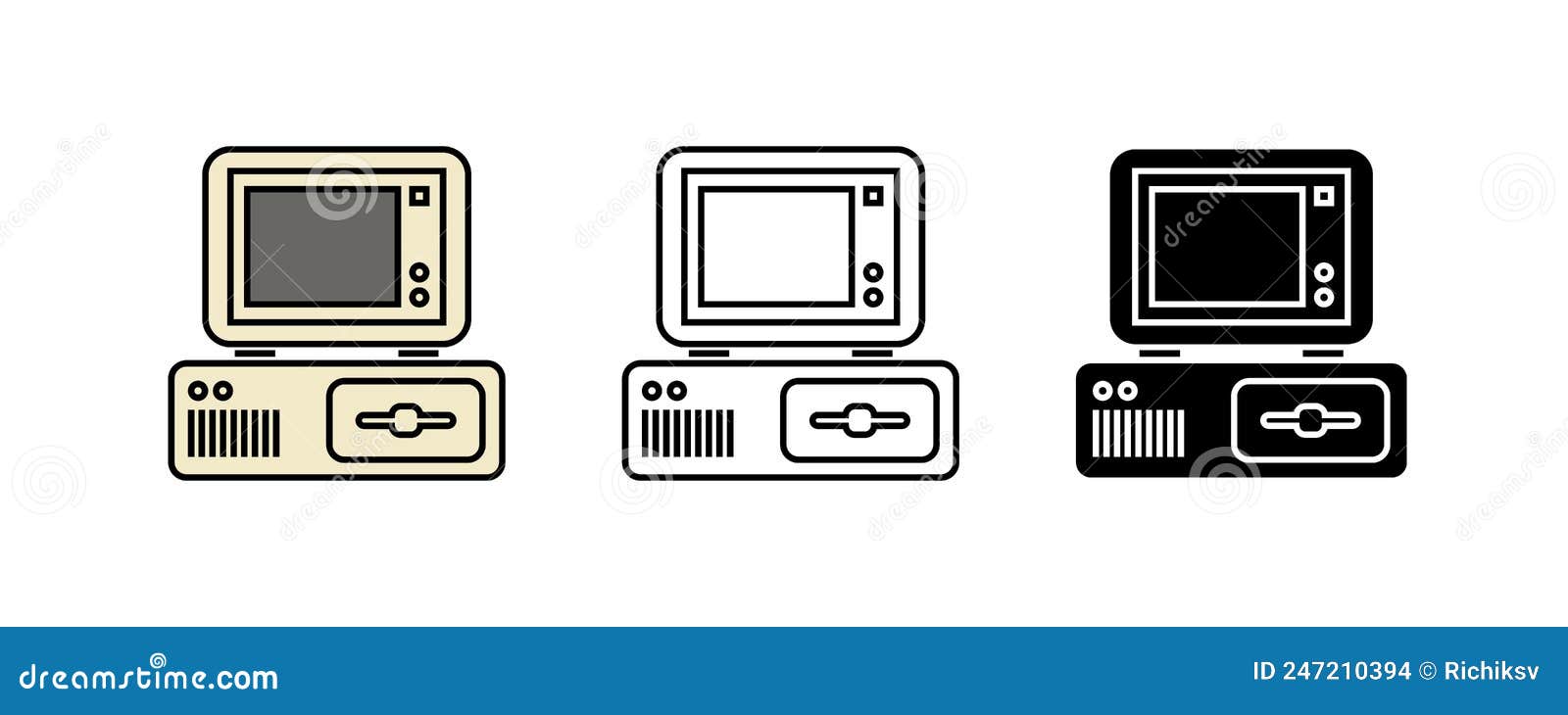 Retro pc icon stock vector. Illustration of aged, coding - 247210394