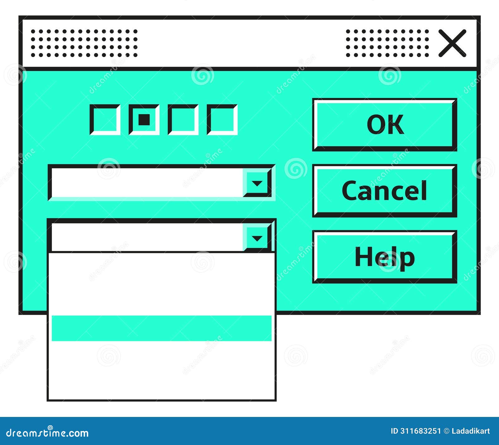 Retro Pc Message Window. Vintage Interface Element Stock Image ...