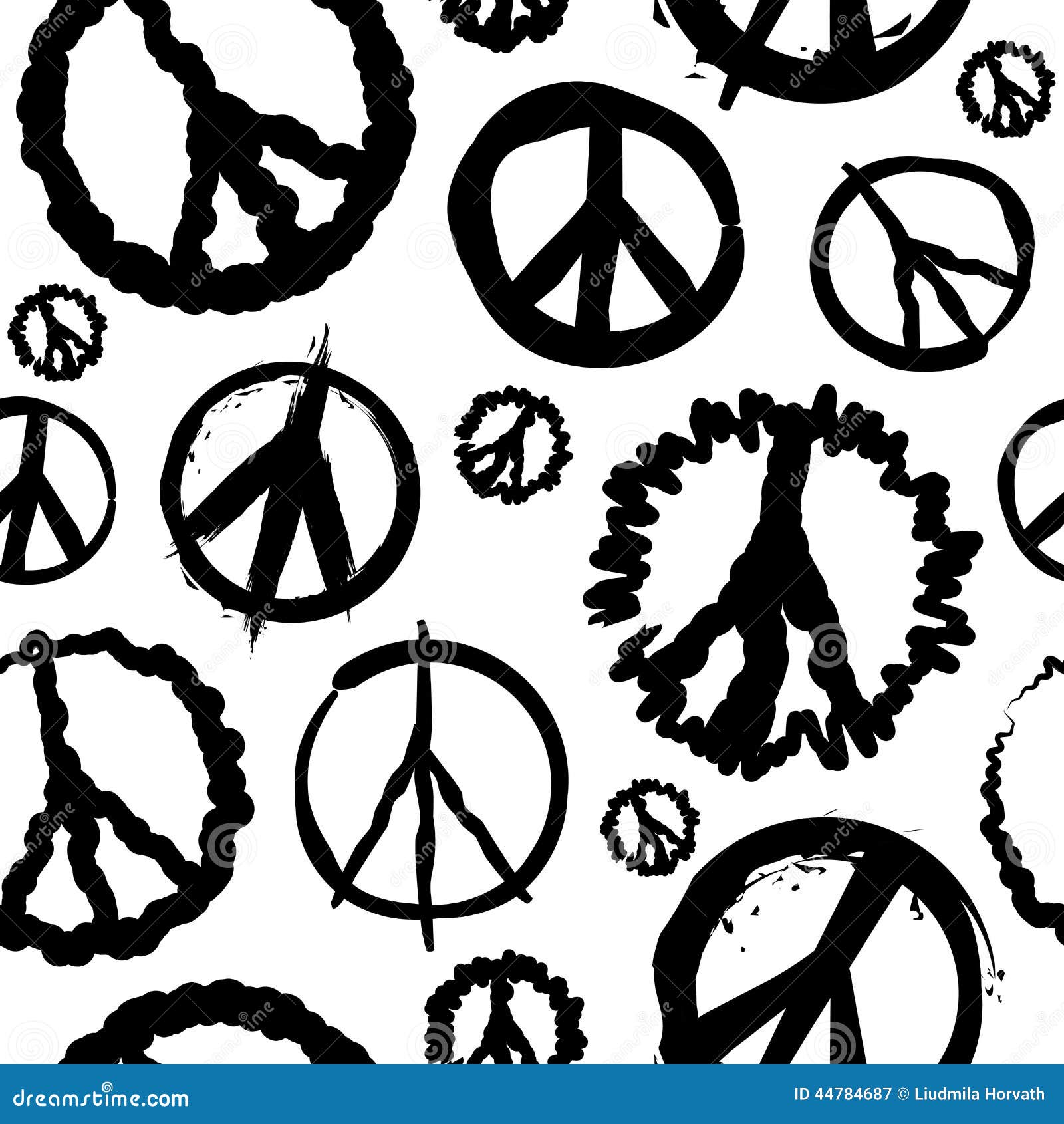Retro Peace Symbol Seamless Stock Vector - Illustration of stylized ...