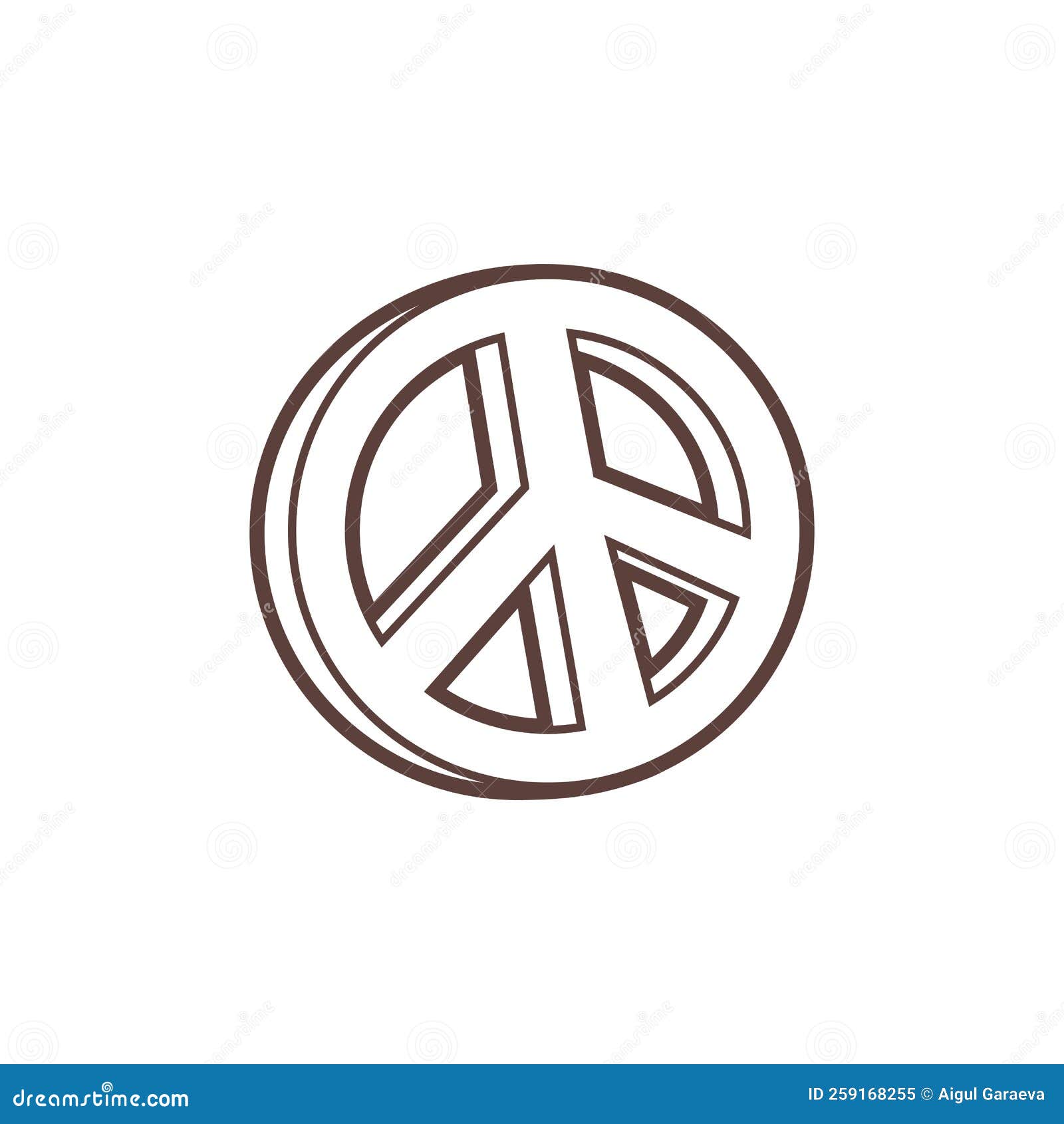 Retro peace symbol stock vector. Illustration of cartoon - 259168255