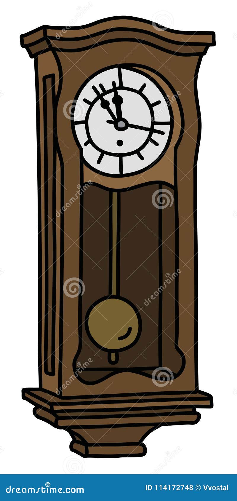 The retro pendulum clock stock vector. Illustration of historical ...