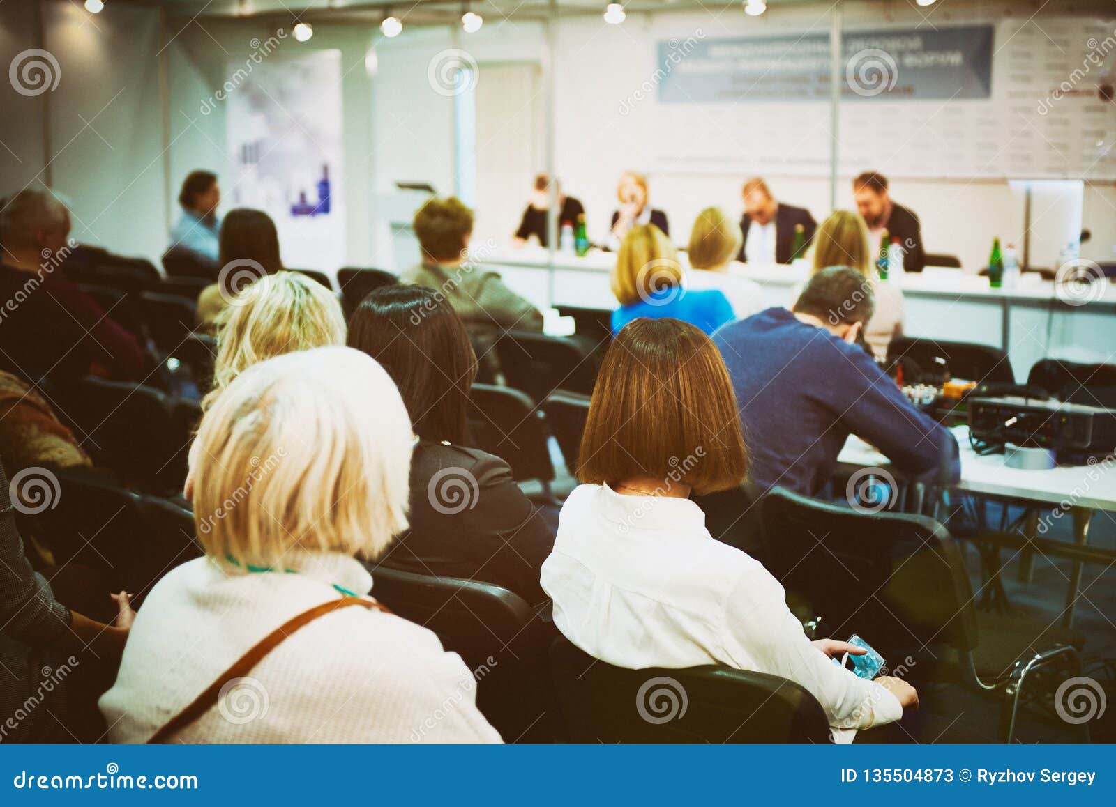 Retro People at Business Conference Editorial Stock Photo - Image of ...
