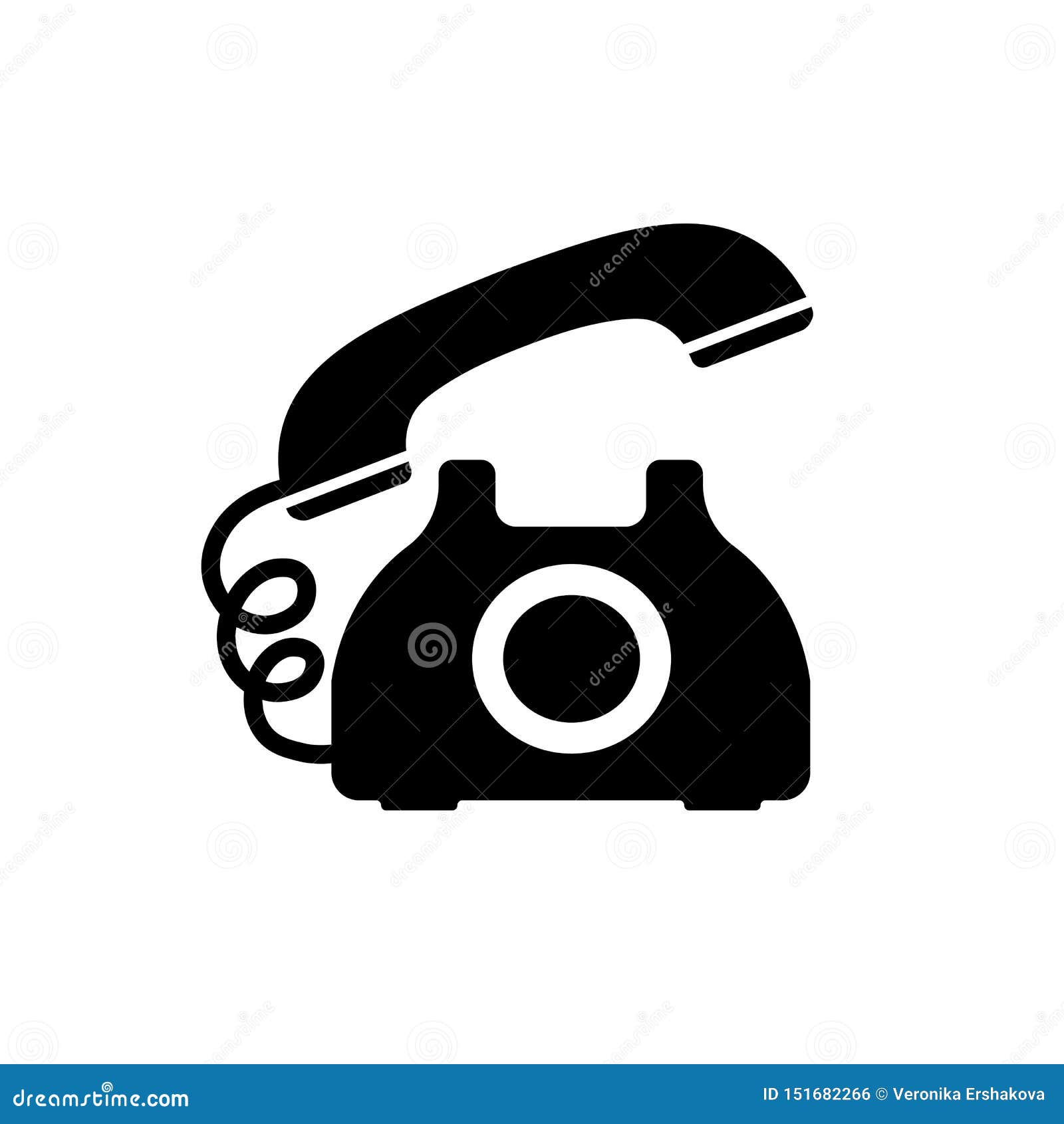 Retro Phone Icon in Black in Flat Style Stock Vector - Illustration of ... Retro Phone Icon in Black in Flat Style Stock Vector - Illustration of ...