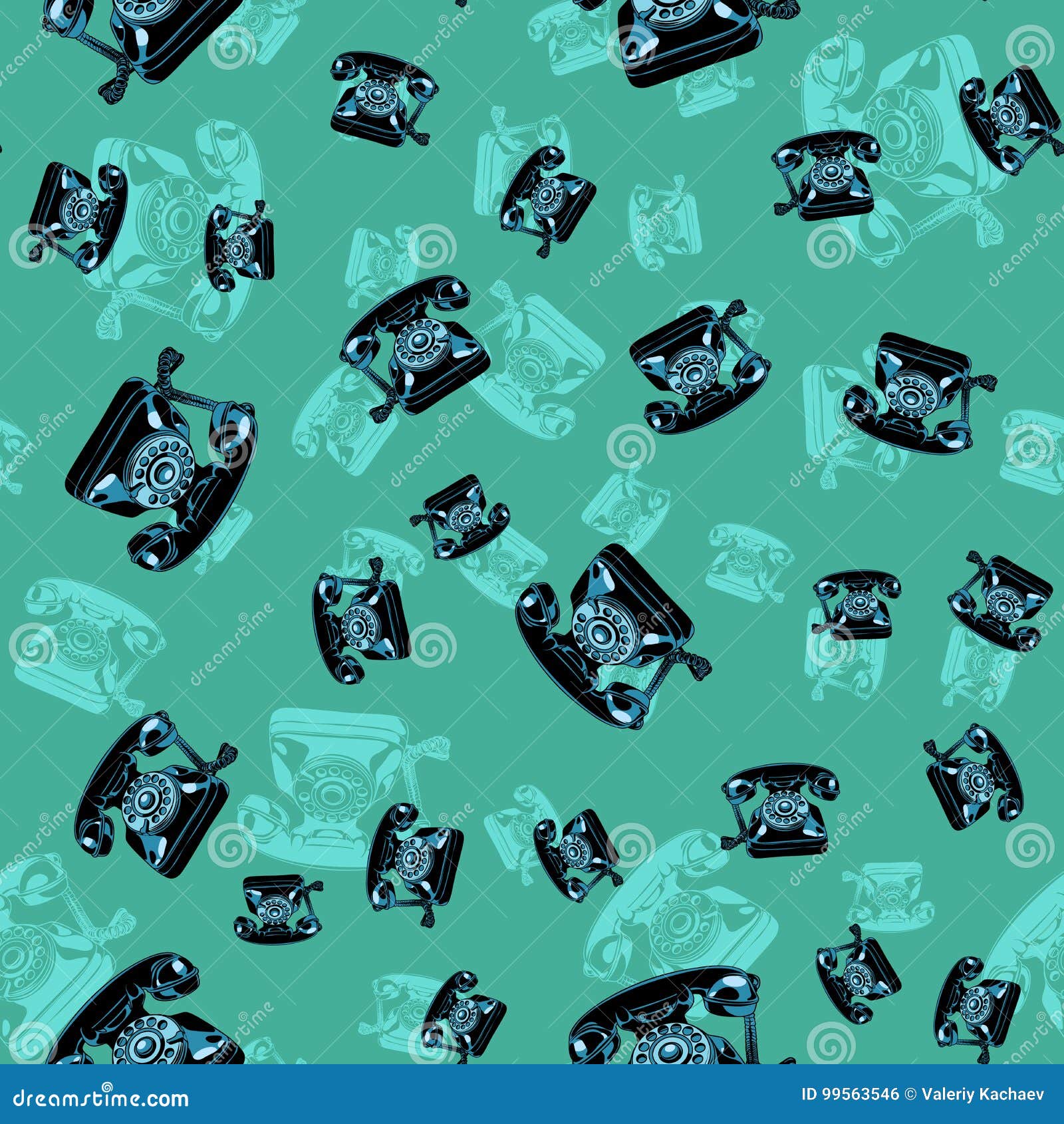 Retro Phone Seamless Pattern Background Stock Vector - Illustration of ...