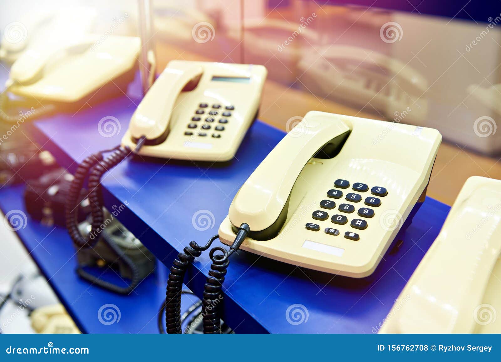 Retro phones stock photo. Image of cable, handset, connect - 156762708