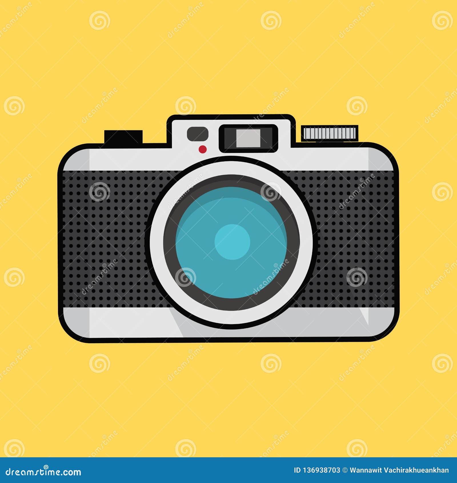 Retro Photo Camera with Half Tone Stock Vector - Illustration of ...