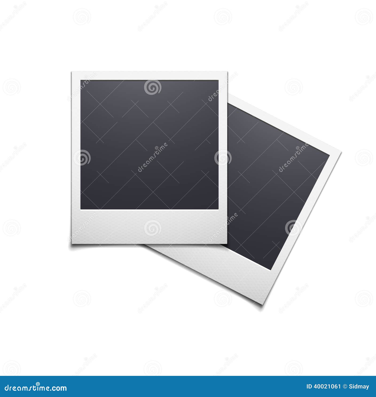 Retro Photo Frame Isolated On White Background Cartoon Vector ...
