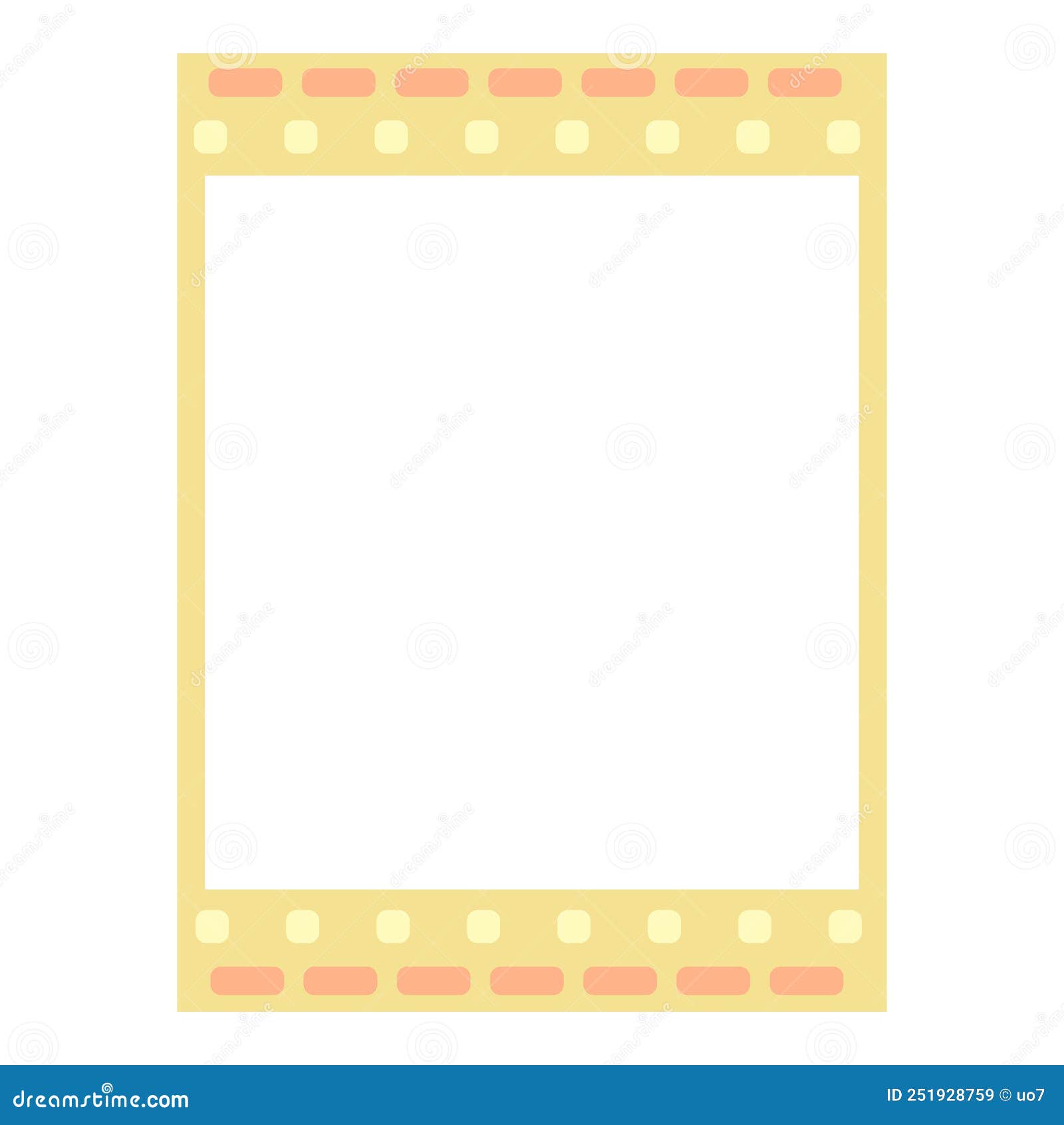 Cartoon Cute Retro Instant Photo Frame. Modern Design with Yellow Color ...