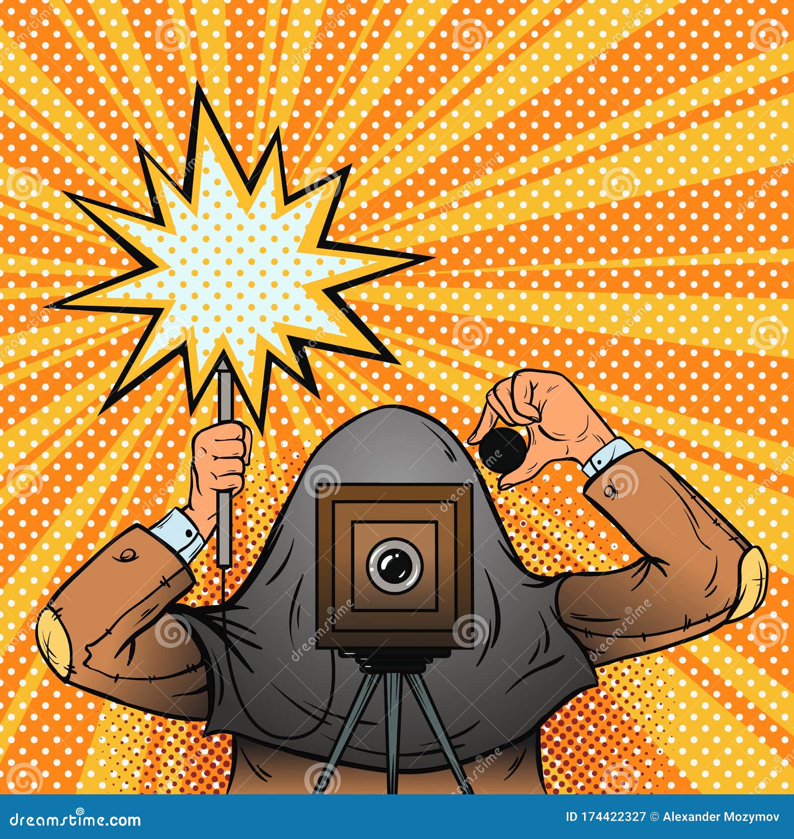 Retro Photographer in Pop Art Style Vector Illustration Stock ...
