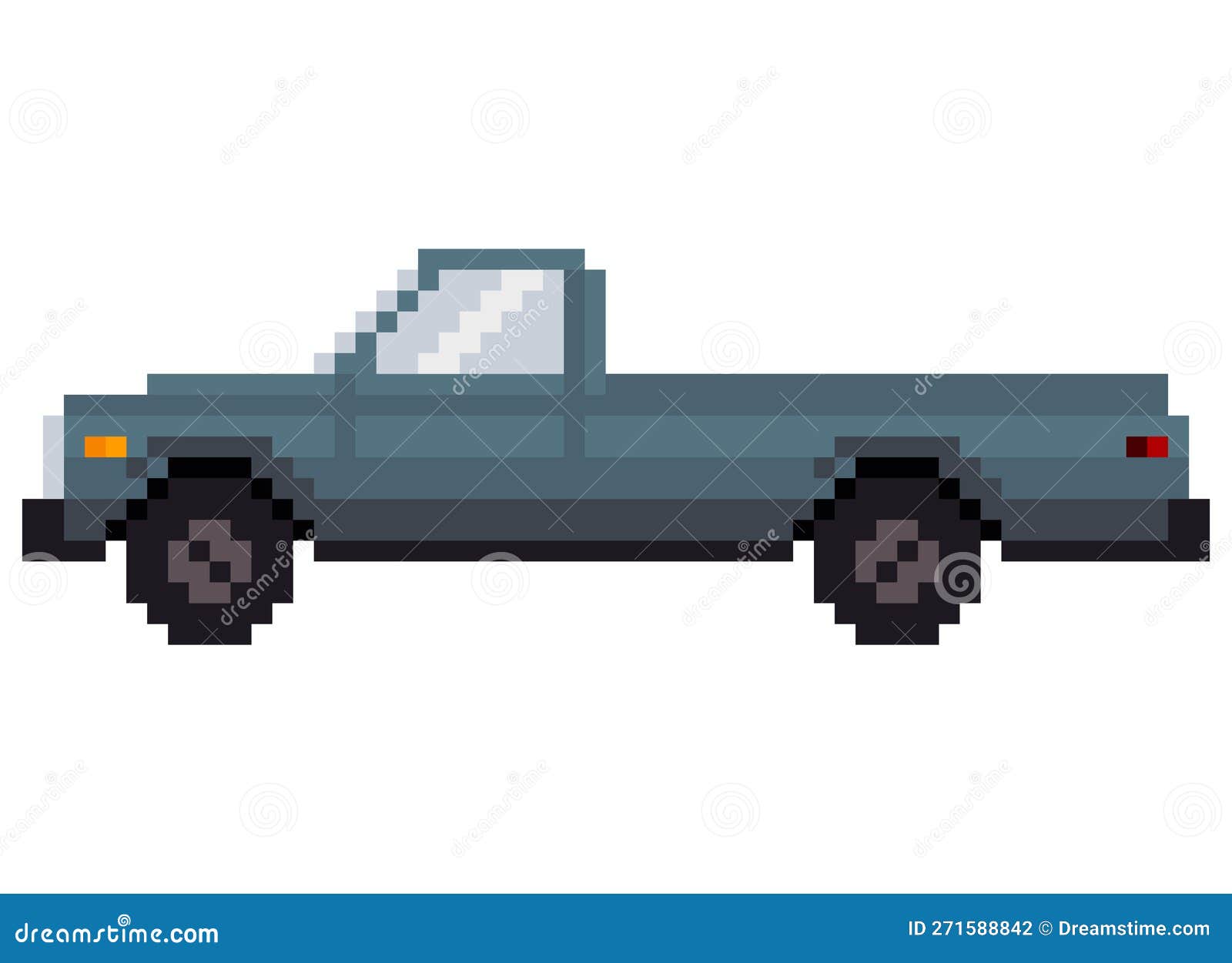 Retro Pick Up Car in Pixel Art Style. Vector Illustration. Stock Vector - Illustration of truck ...