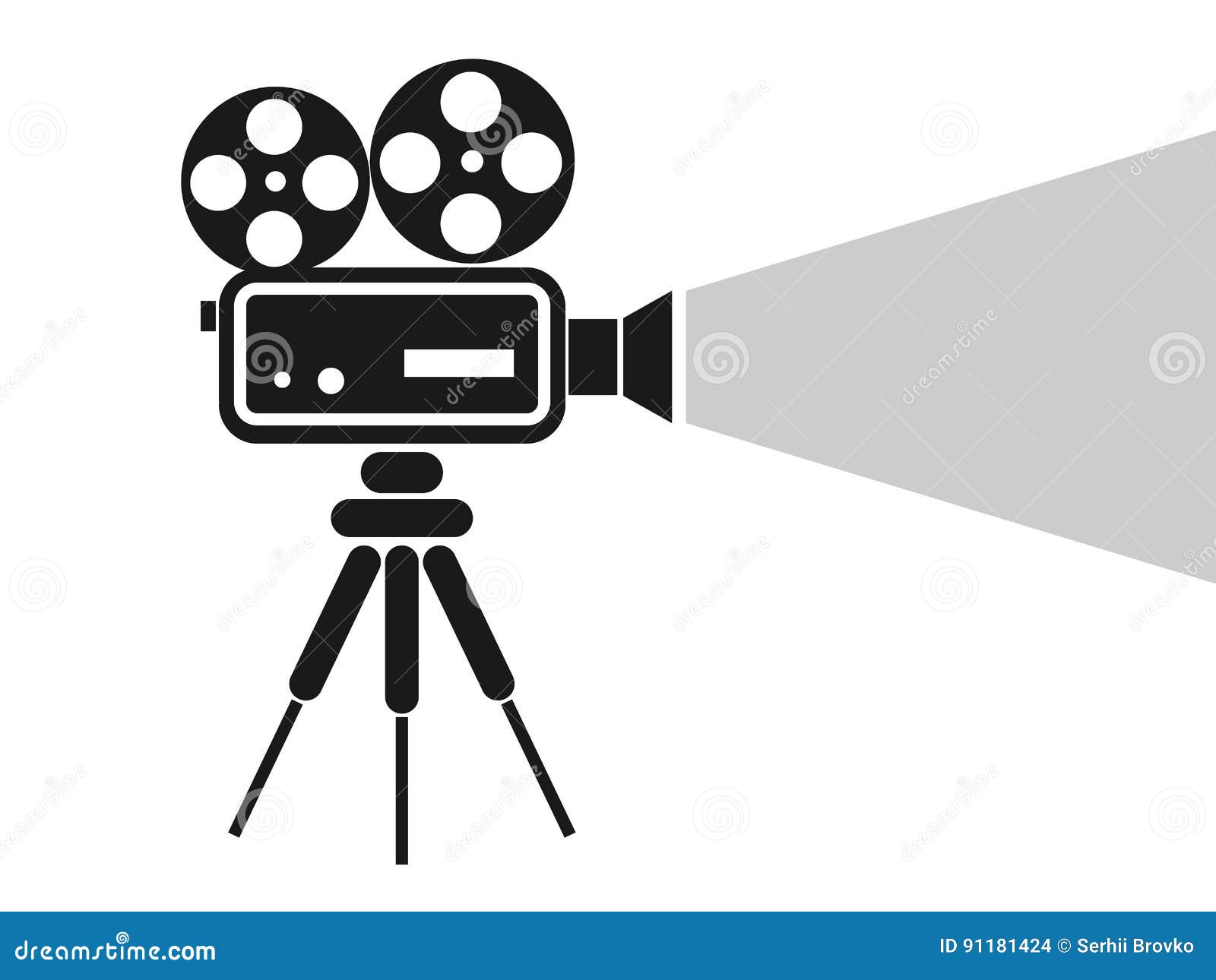 Retro Pictogram Van De Bioskoopcamera Vector Illustratie - Illustration ...