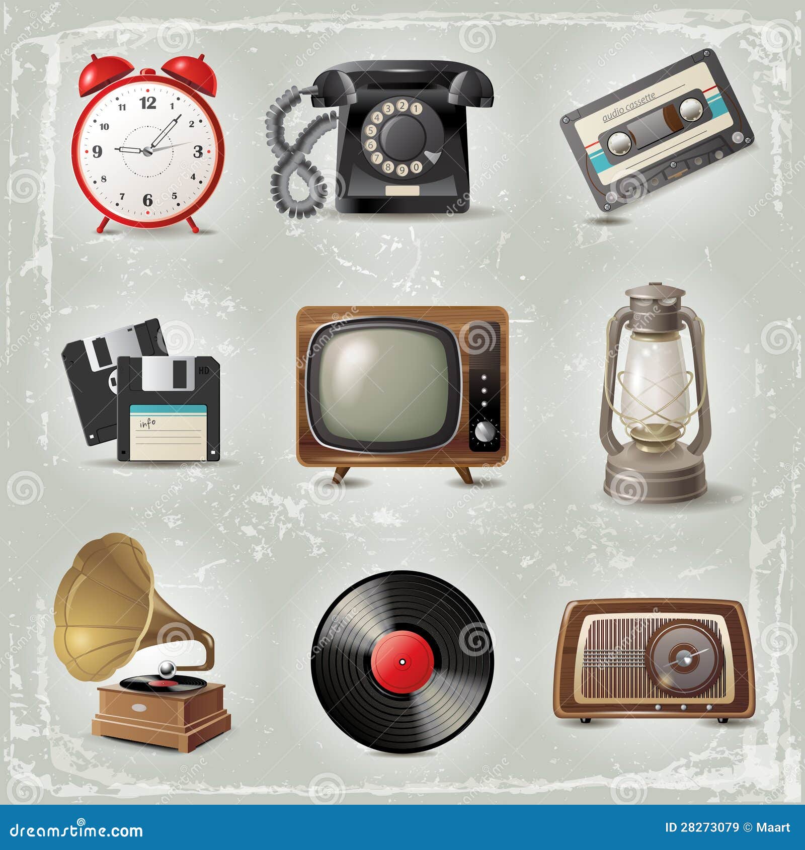 Retro pictogrammen vector illustratie. Illustration of olie - 28273079