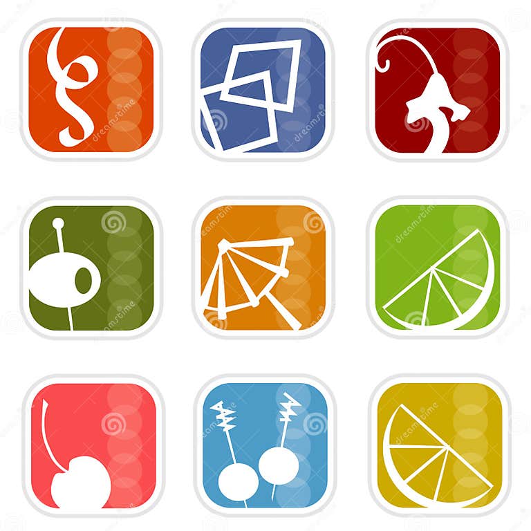 Retro Pictogrammen 5 Van Mod. (vector) Vector Illustratie ...