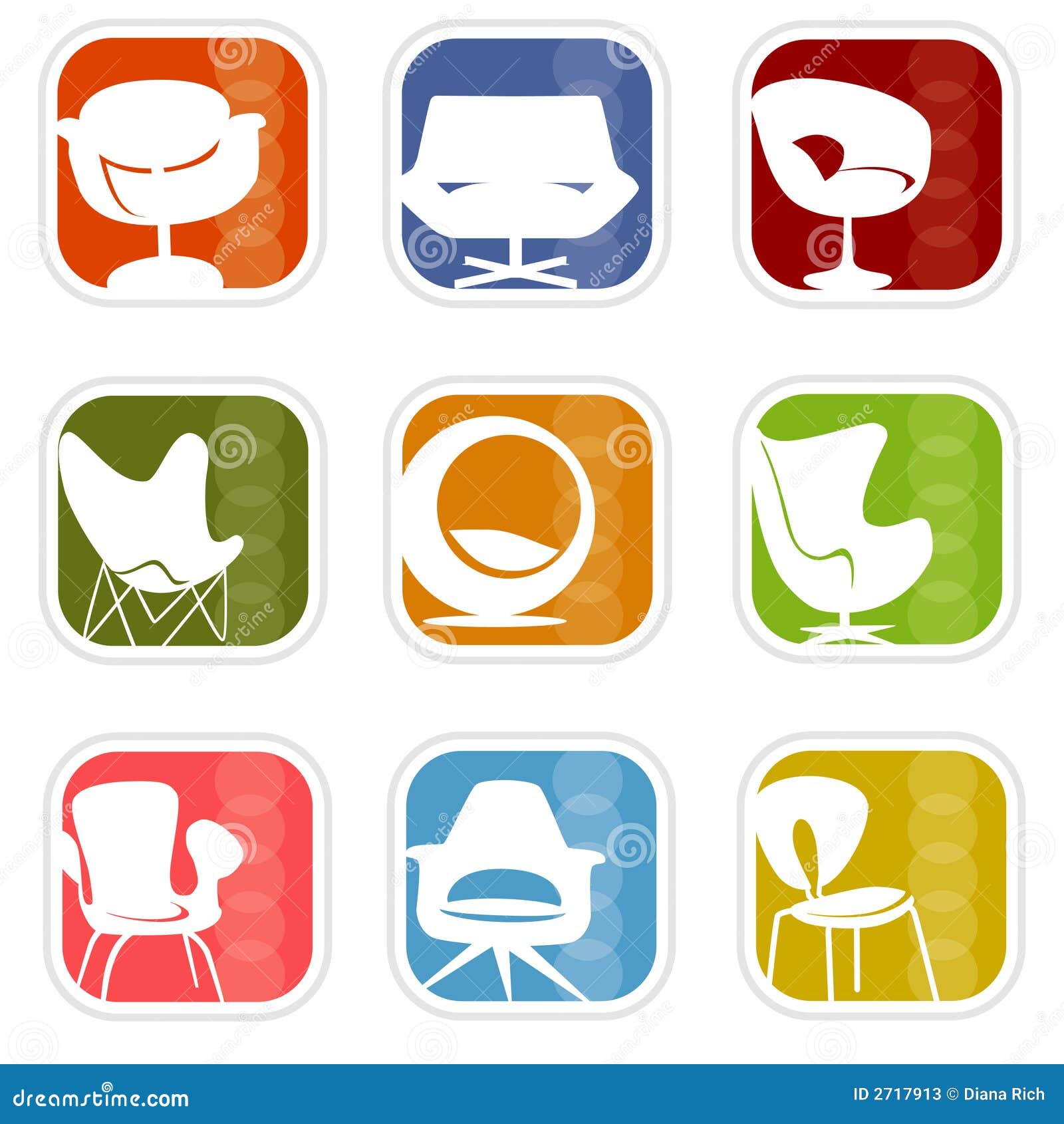 Retro Pictogrammen 7 Van Mod. (vector) Vector Illustratie ...