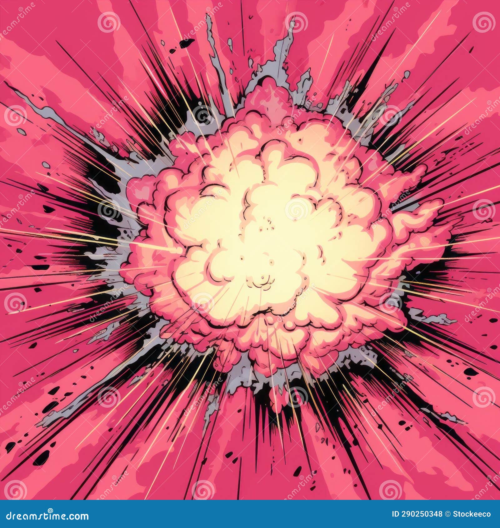 Retro Pink Comic Explosion Illustration Vector Stock Illustration ...