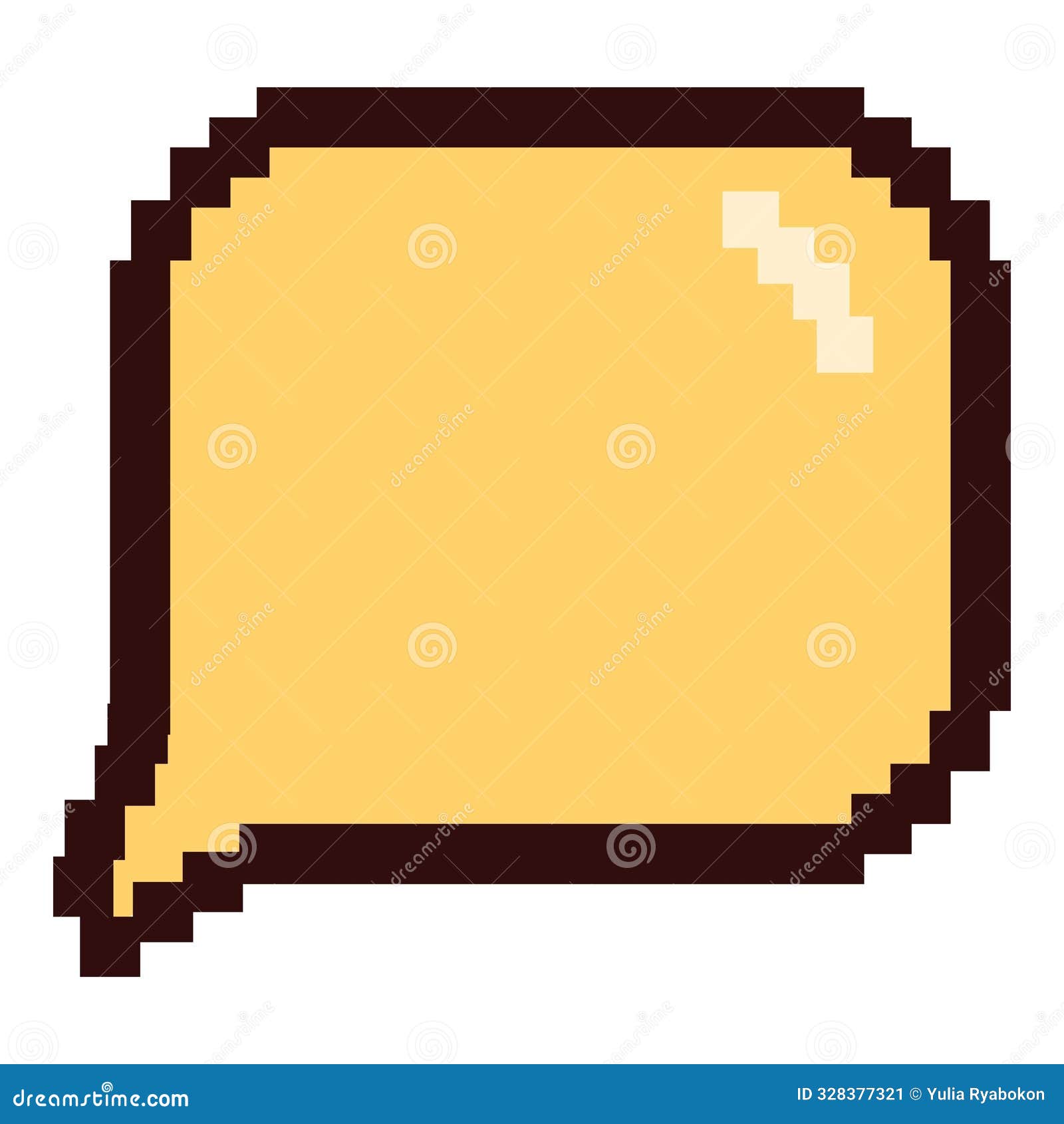 Pixel Art Speech Bubble Showing an Empty Dialogue Box Stock ...