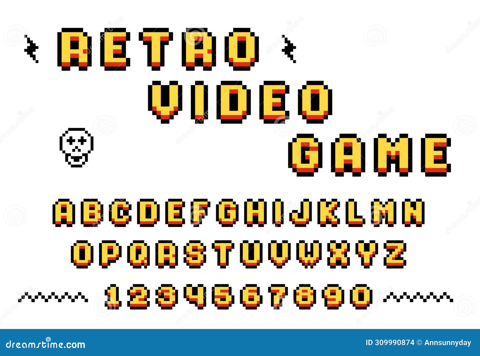 Retro Pixel Font from Old Computer Video Game, 8 Bit Letters and ...