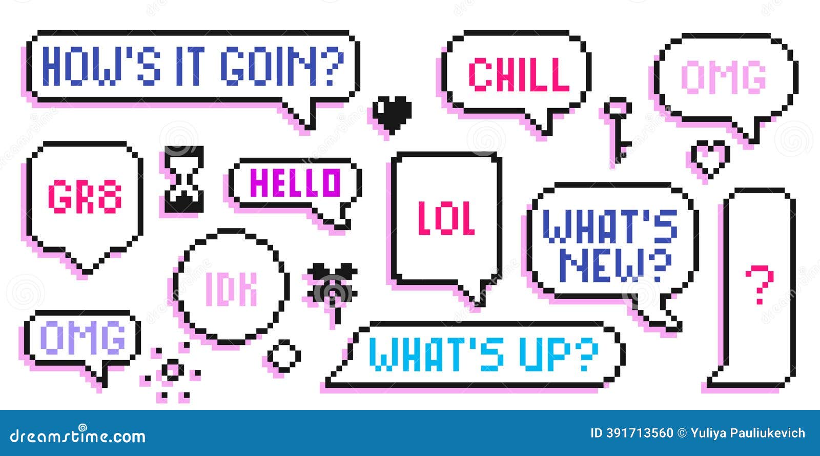 Pixel Art Speech Bubble Showing Three Dots For Suspense Cartoon Vector ...