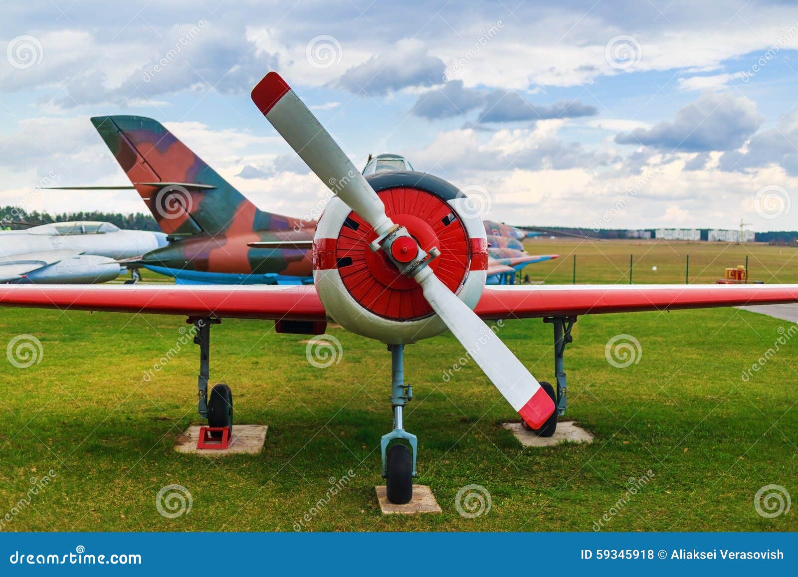 Retro plane stock photo. Image of cockpit, antique, metallic - 59345918
