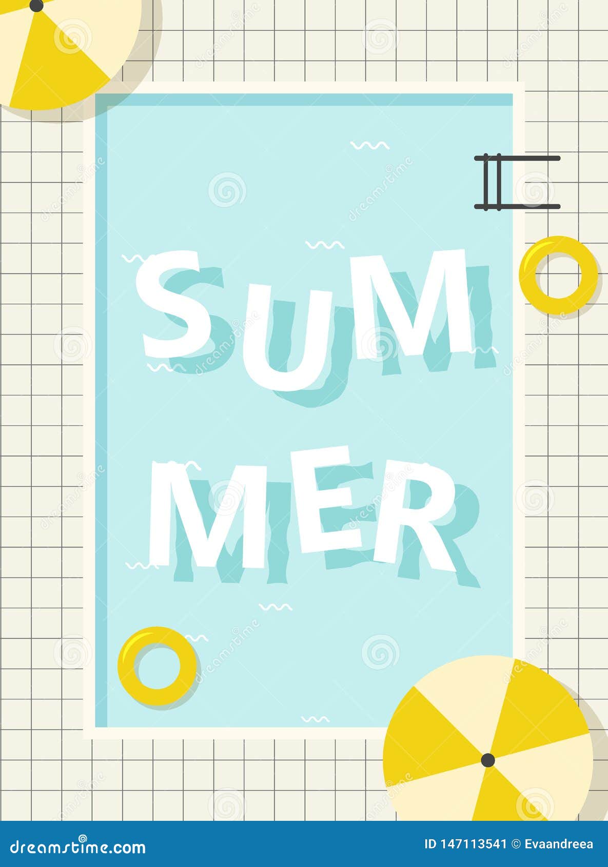 Retro pool summer poster stock illustration. Illustration of retro ...