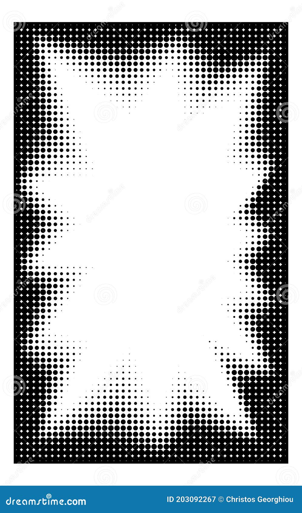 Retro Pop Art Half Tone Border Background Frame Stock Vector ...