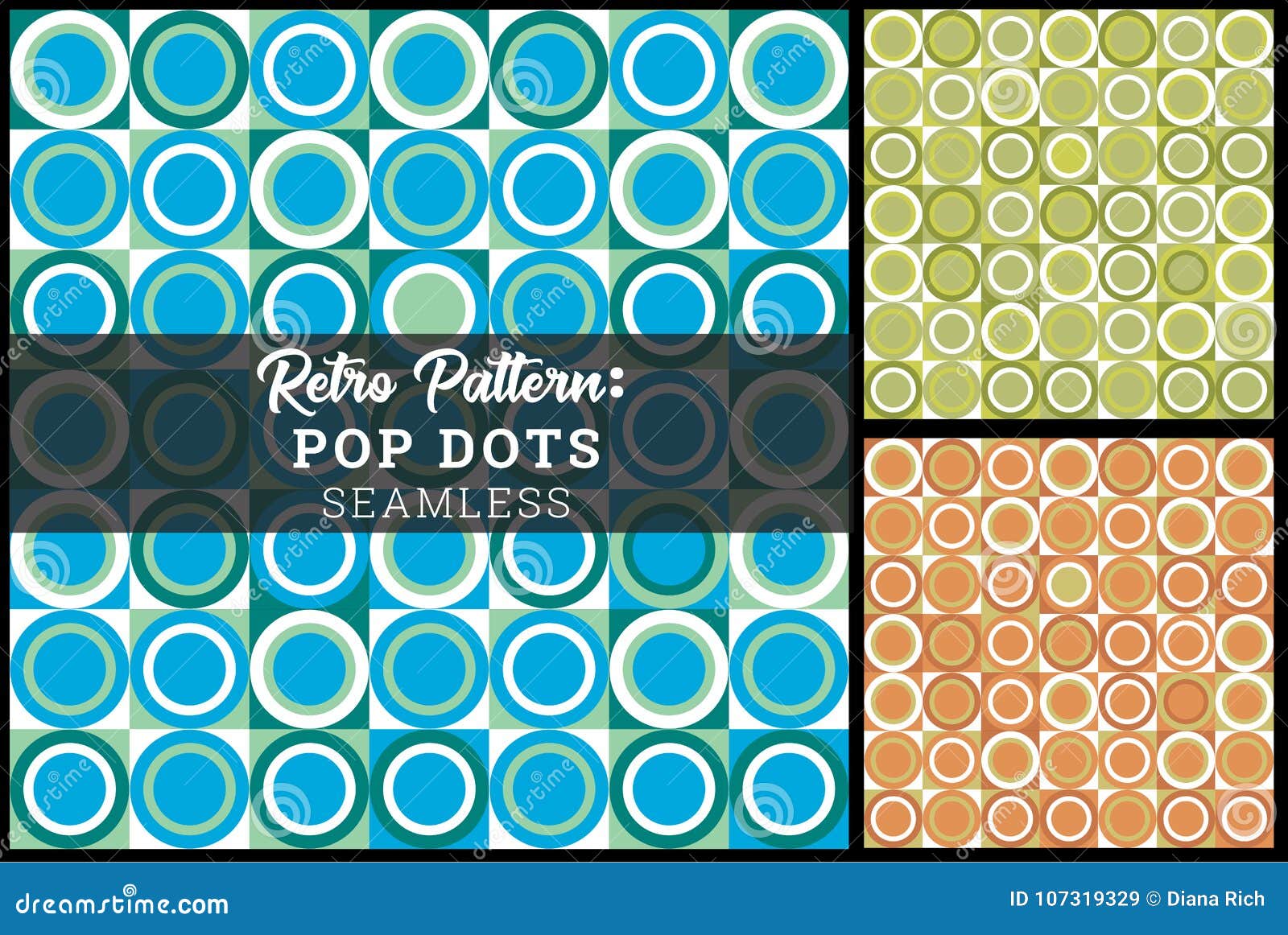 Retro Pop Dot Seamless Background Concentric Circles Stock Vector ... Retro Pop Dot Seamless Background Concentric Circles Stock Vector ...